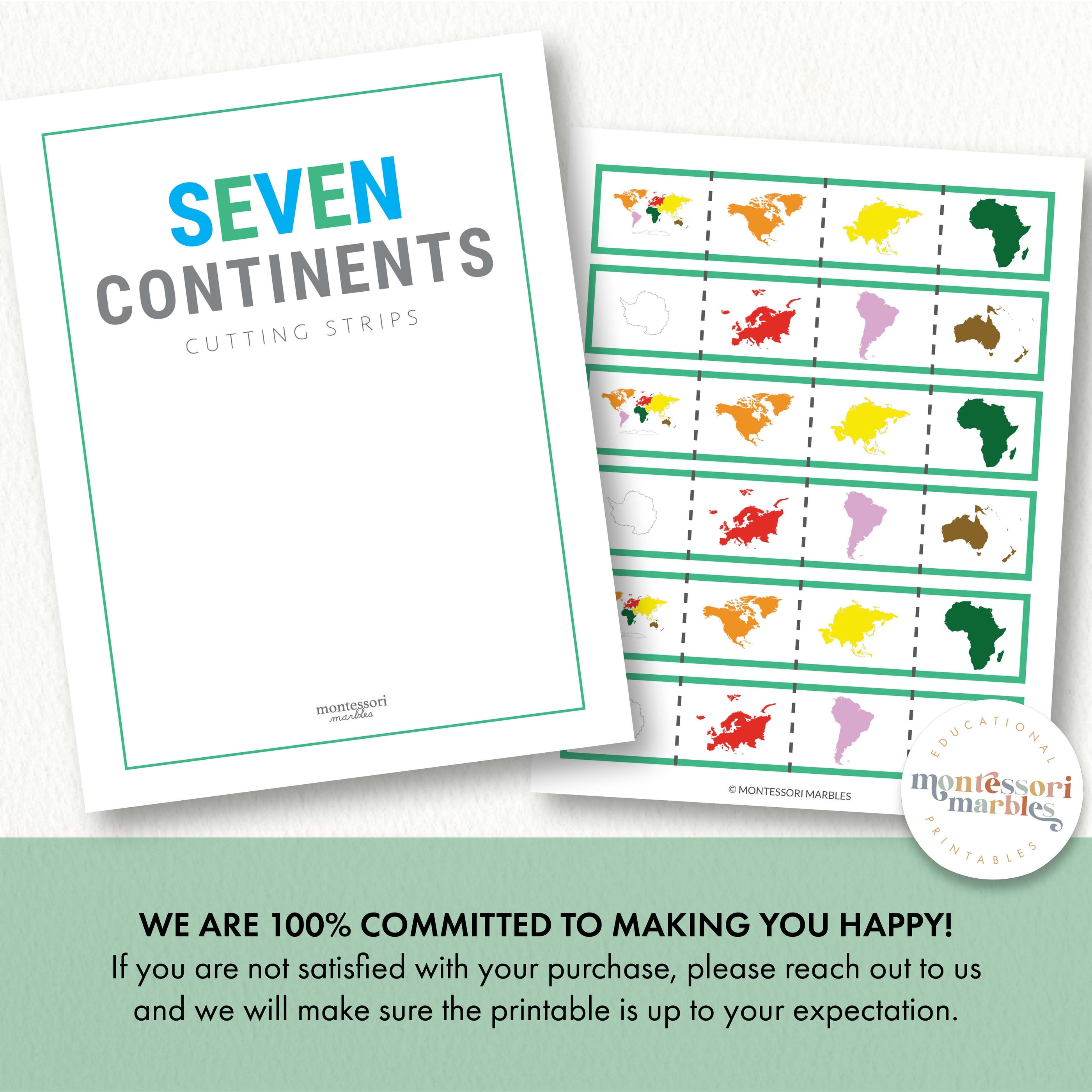 Continents Cutting Strips | Scissor Practice Fine Motor Skills Ages 2-5 ...