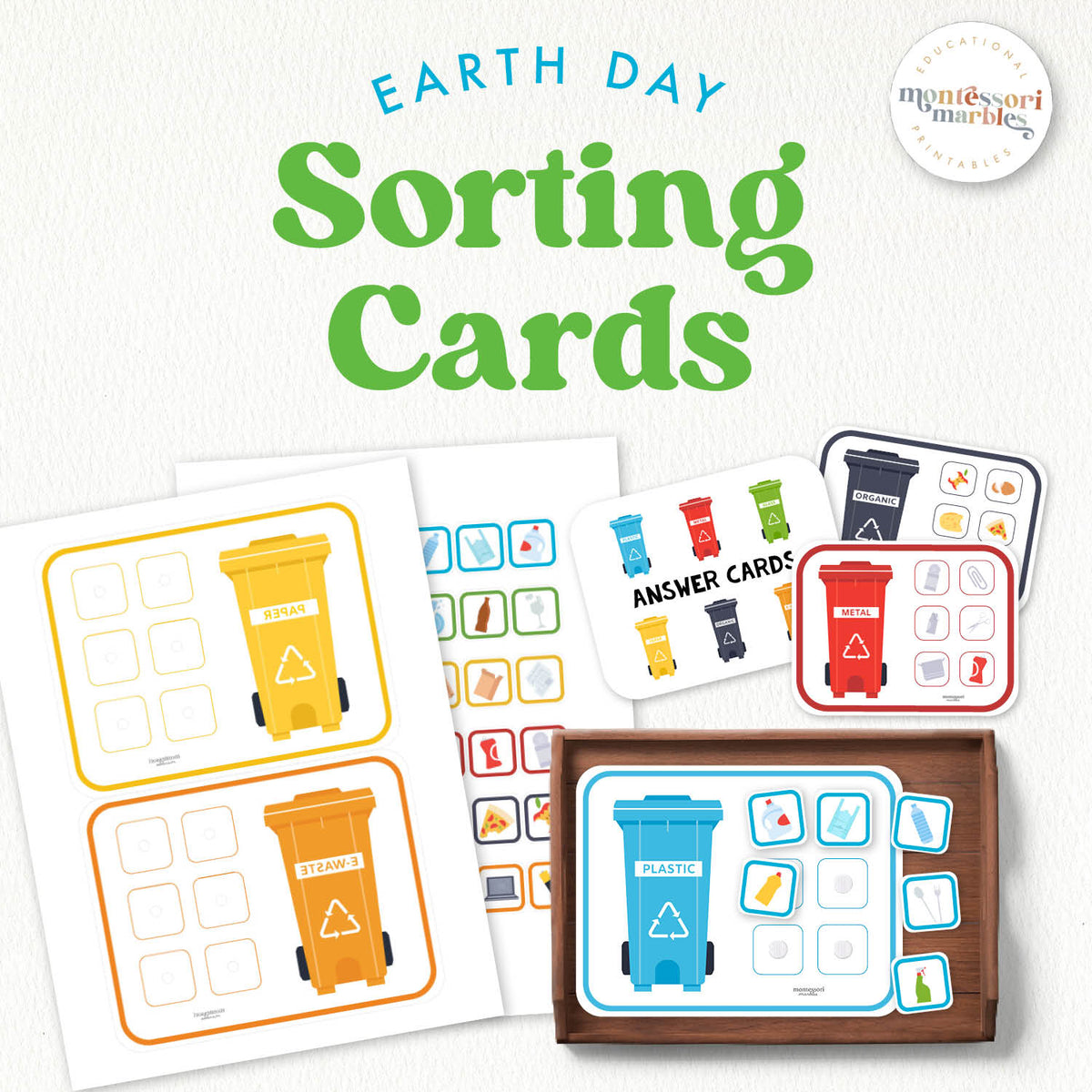 Earth Day Recyclable Sorting Cards | Montessori Inspired Printables ...