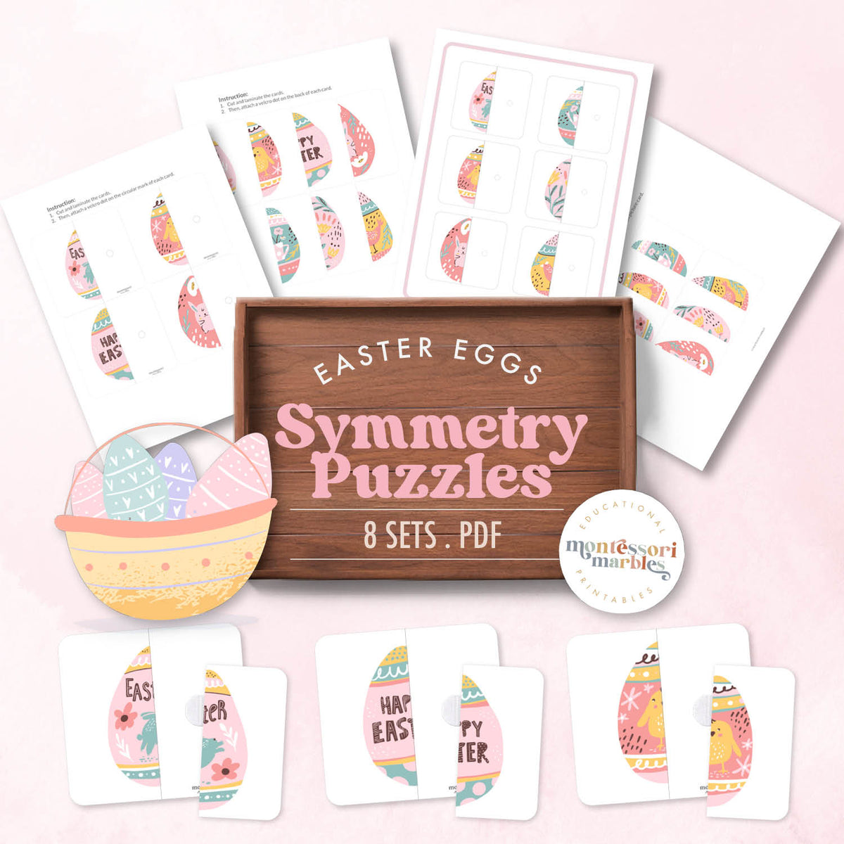 Easter Egg Two-Piece Puzzles | 8 Sets Visual Matching Activity Ages 3-5 ...