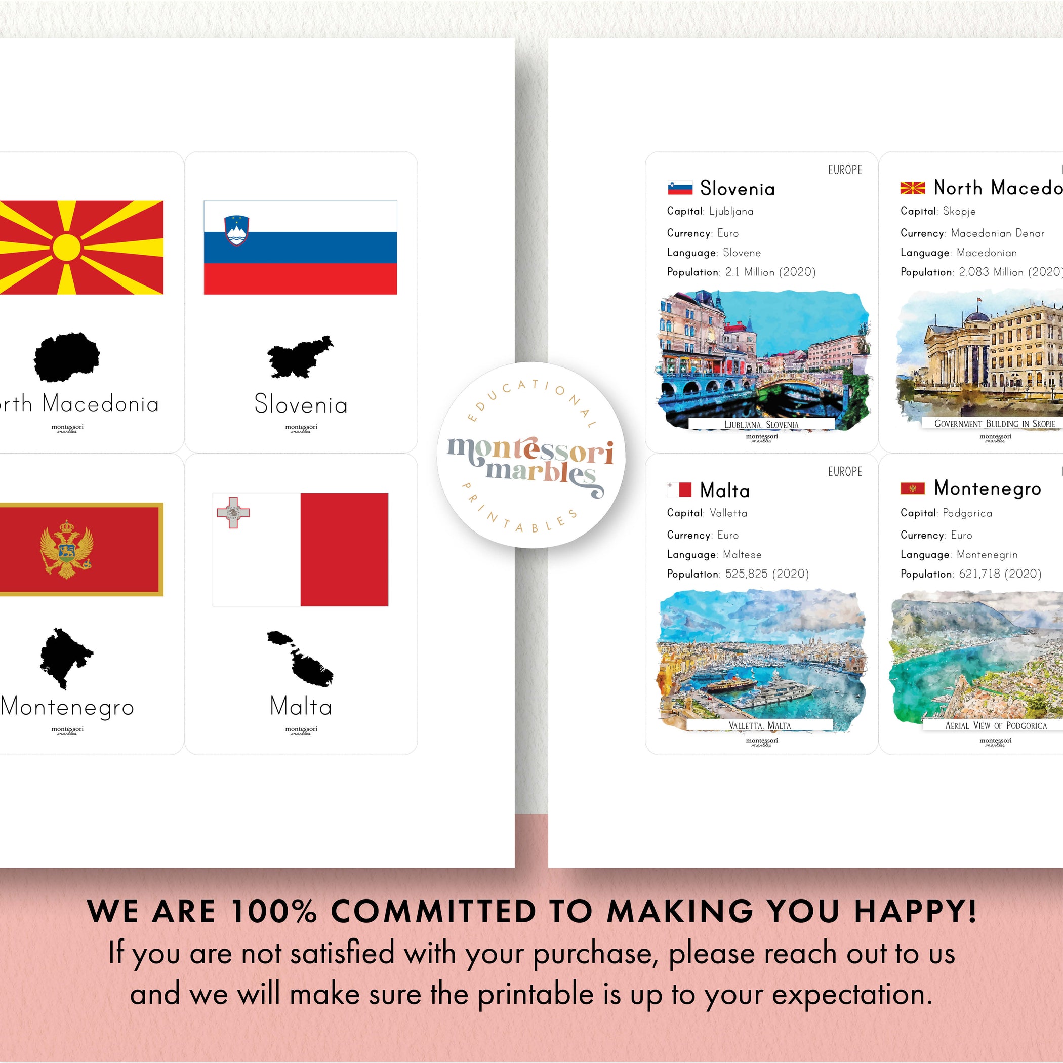 European Countries Fact Cards | Montessori Inspired Flash Cards ...