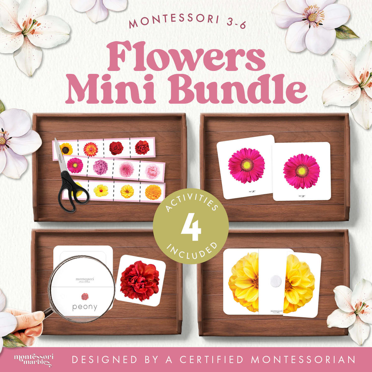 Spring Flowers Mini Bundle | 4 Spring Activities Ages 3-6 | Nature PDF ...