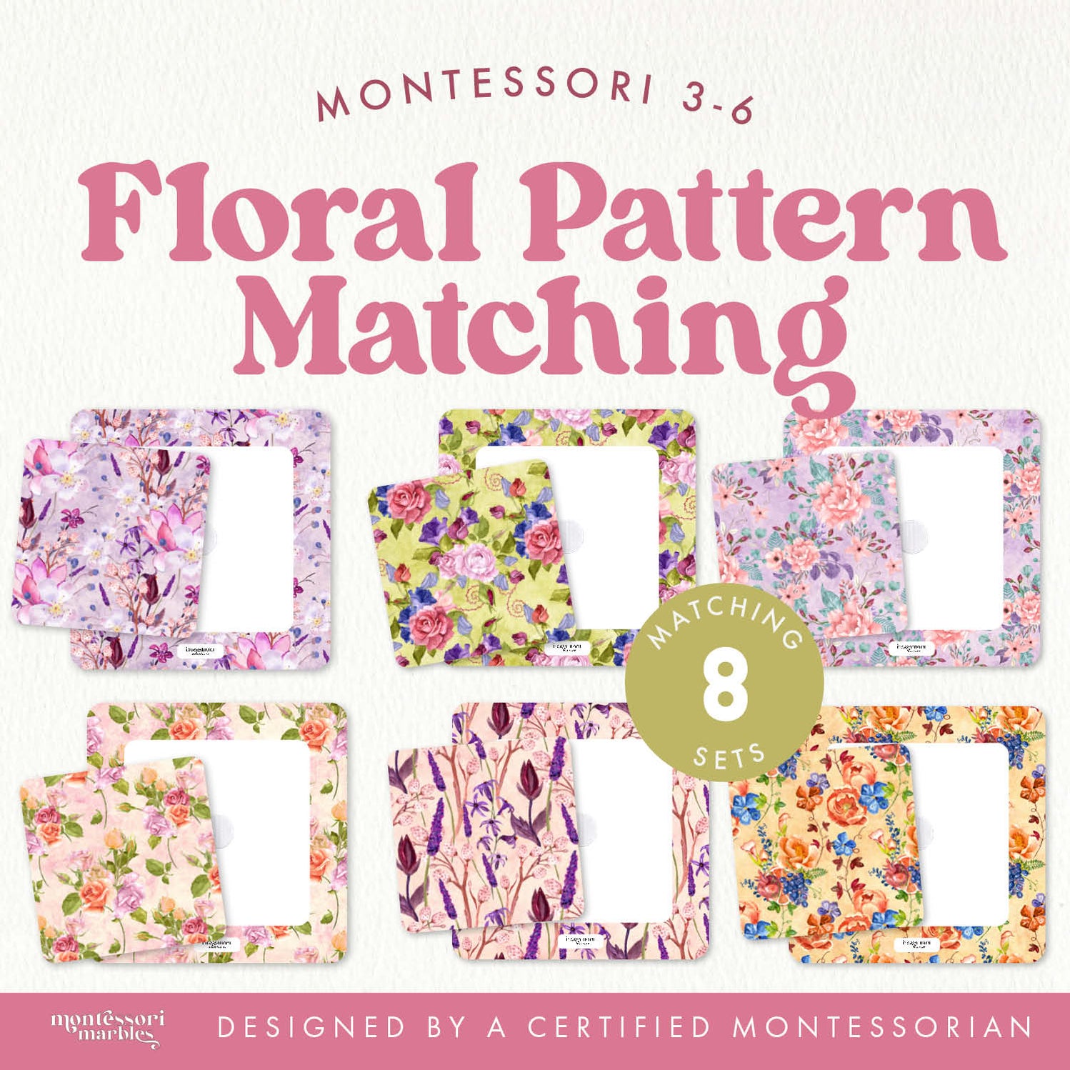 Spring Flowers Pattern Matching | Visual Discrimination Ages 3-6 ...