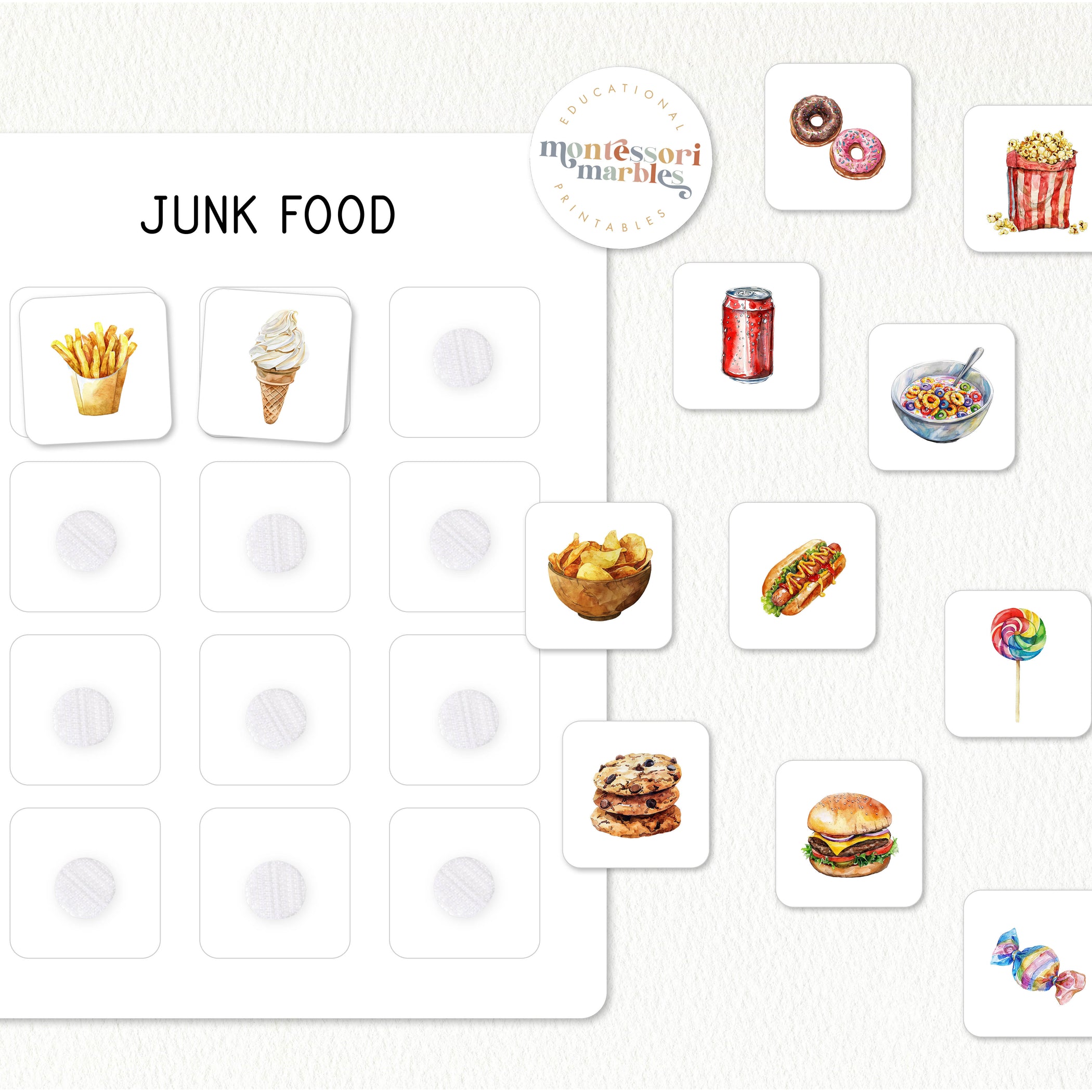 Healthy Food vs Junk Food Sorting Cards | Nutrition Activity Ages 3-6 ...