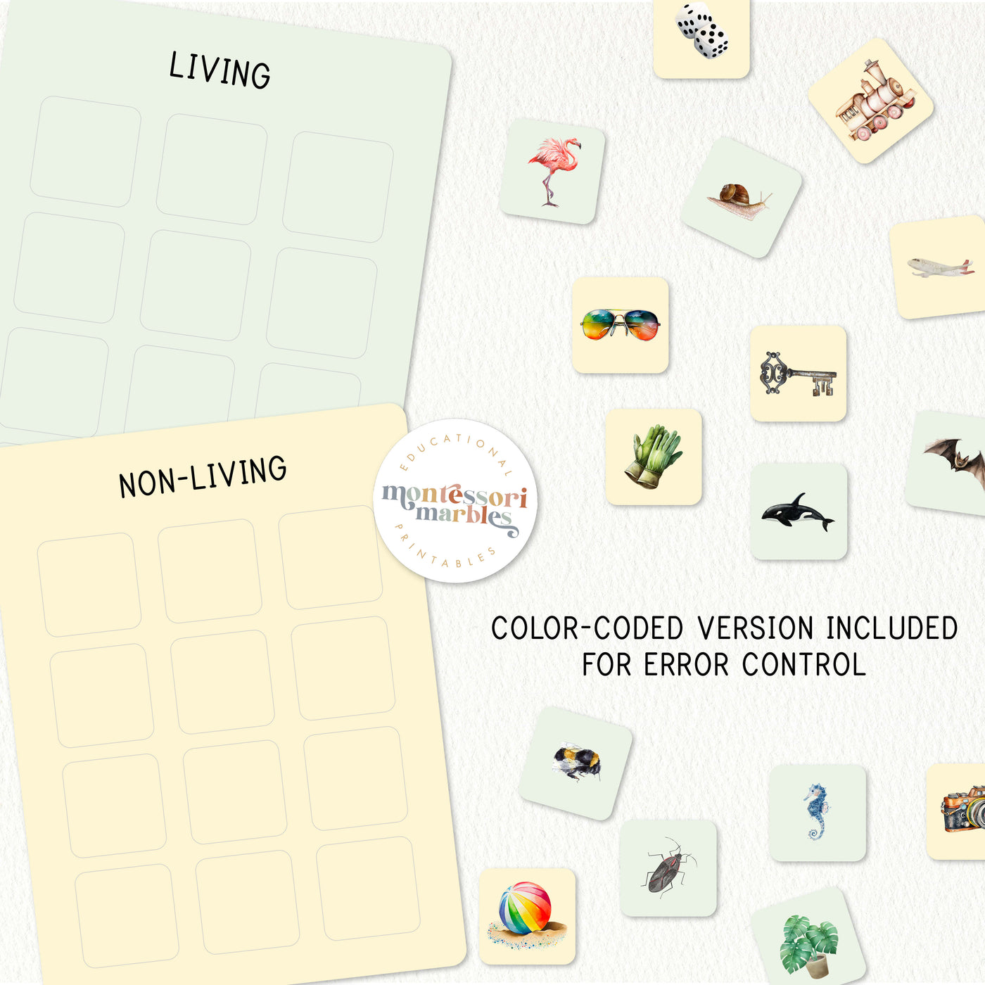 Living and Non Living Sorting Cards | 24 Science Classification Ages 3 ...