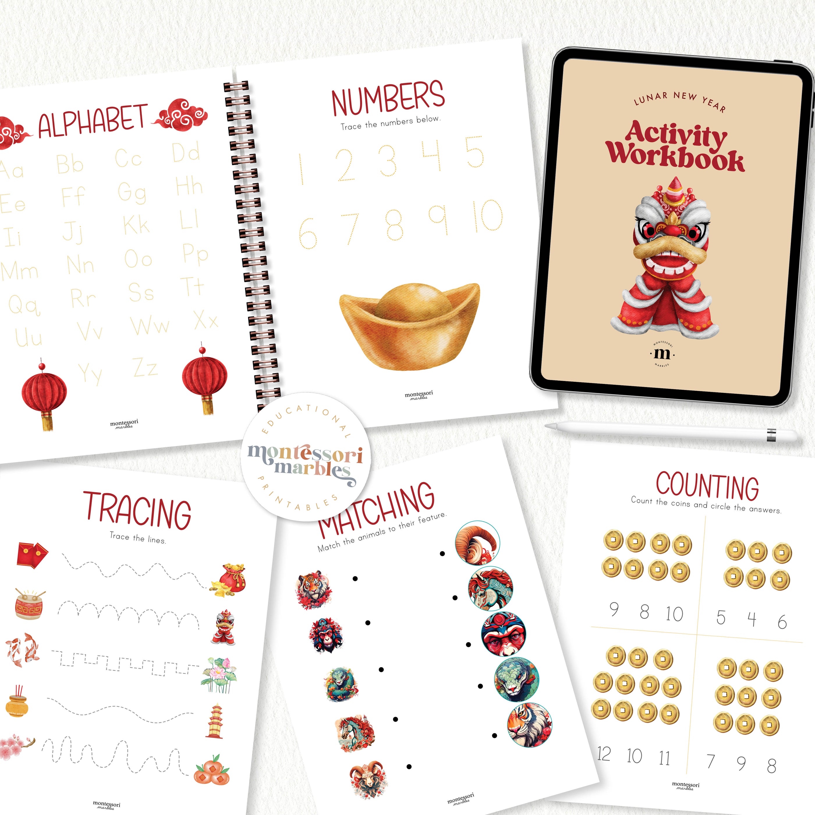 Lunar New Year Activity Workbook | 20 Pages Chinese Culture Ages 3-6 ...