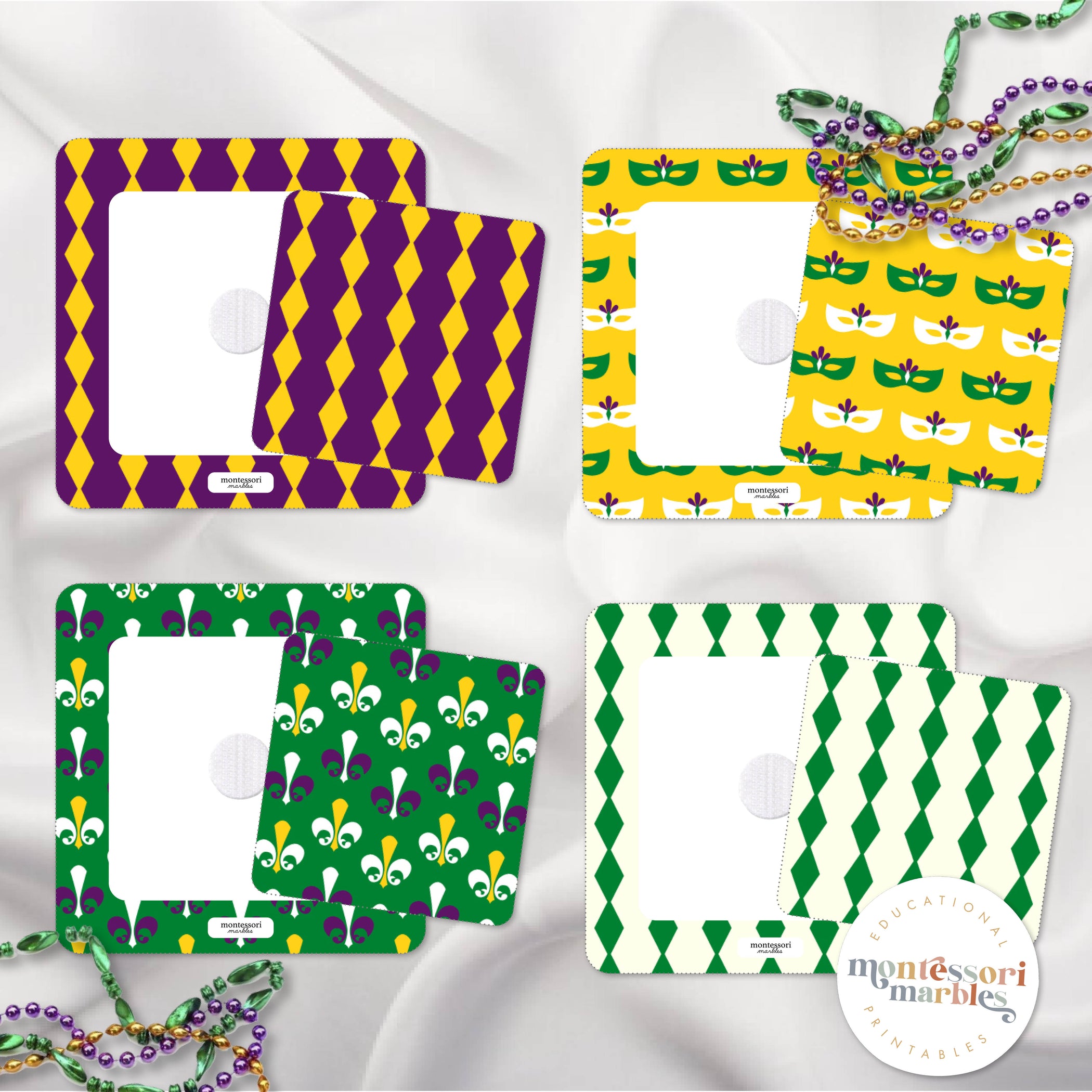 Mardi Gras Pattern Matching | 8 Sets Visual Skills Carnival Ages 3-6 ...