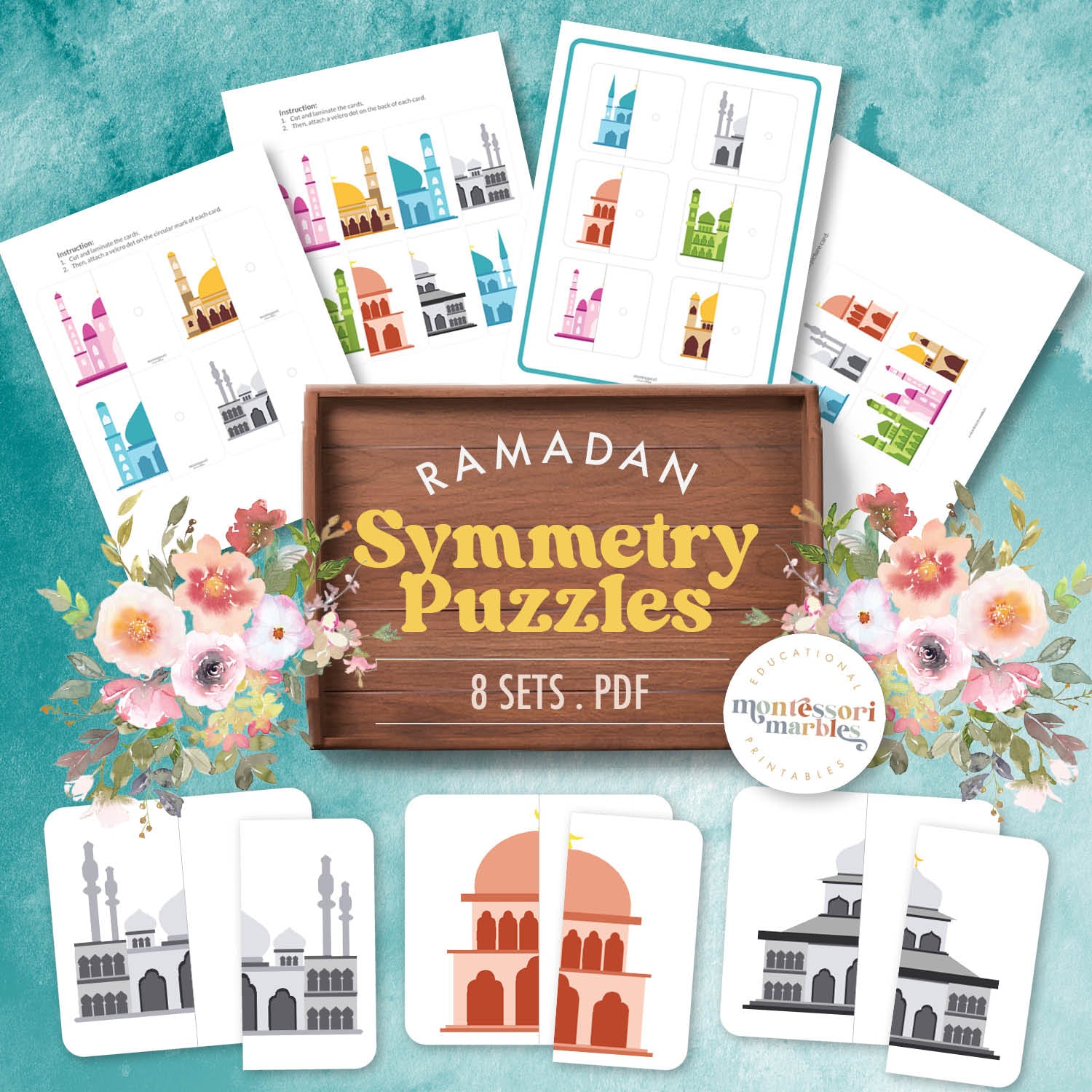 Ramadan Symmetry Puzzles | Islamic Mosque Matching Activity Ages 3-6 ...