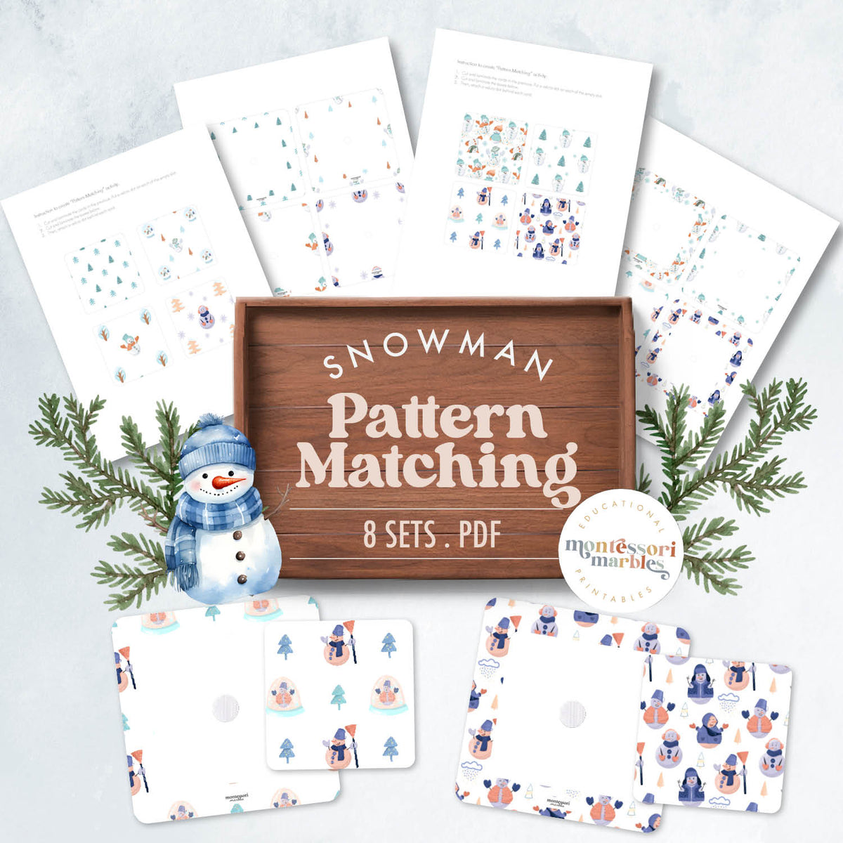 Snowman Pattern Matching | Visual Skills Winter Ages 3-6 | Preschool ...