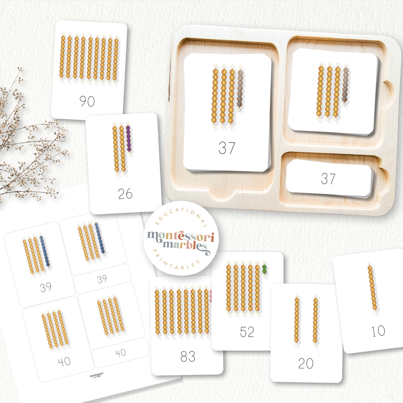 Golden Beads 1-100 Nomenclature Cards | Montessori Math Ages 5-8 PDF ...