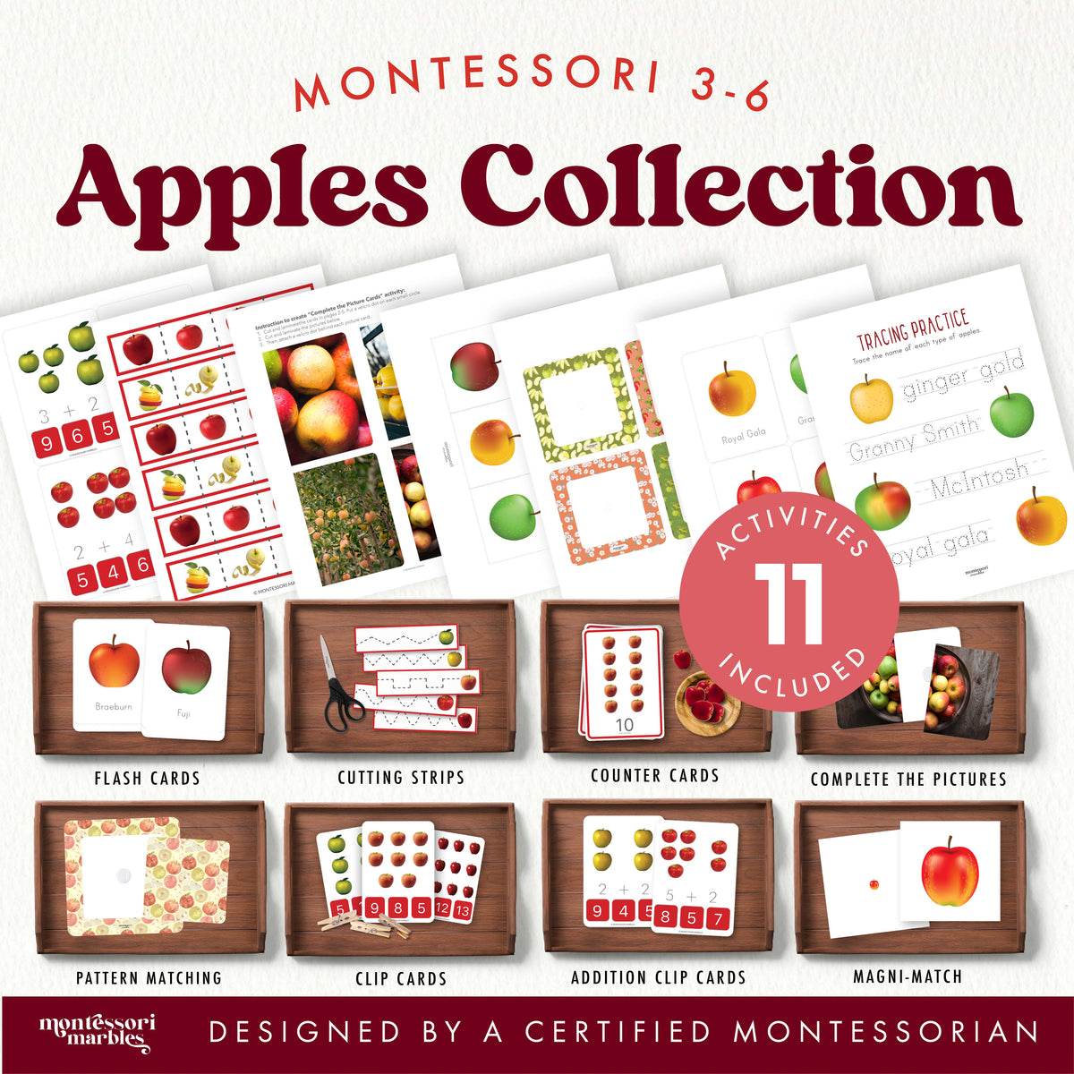 Apple Activities Bundle | 10+ Preschool Printables Ages 3-6 PDF ...