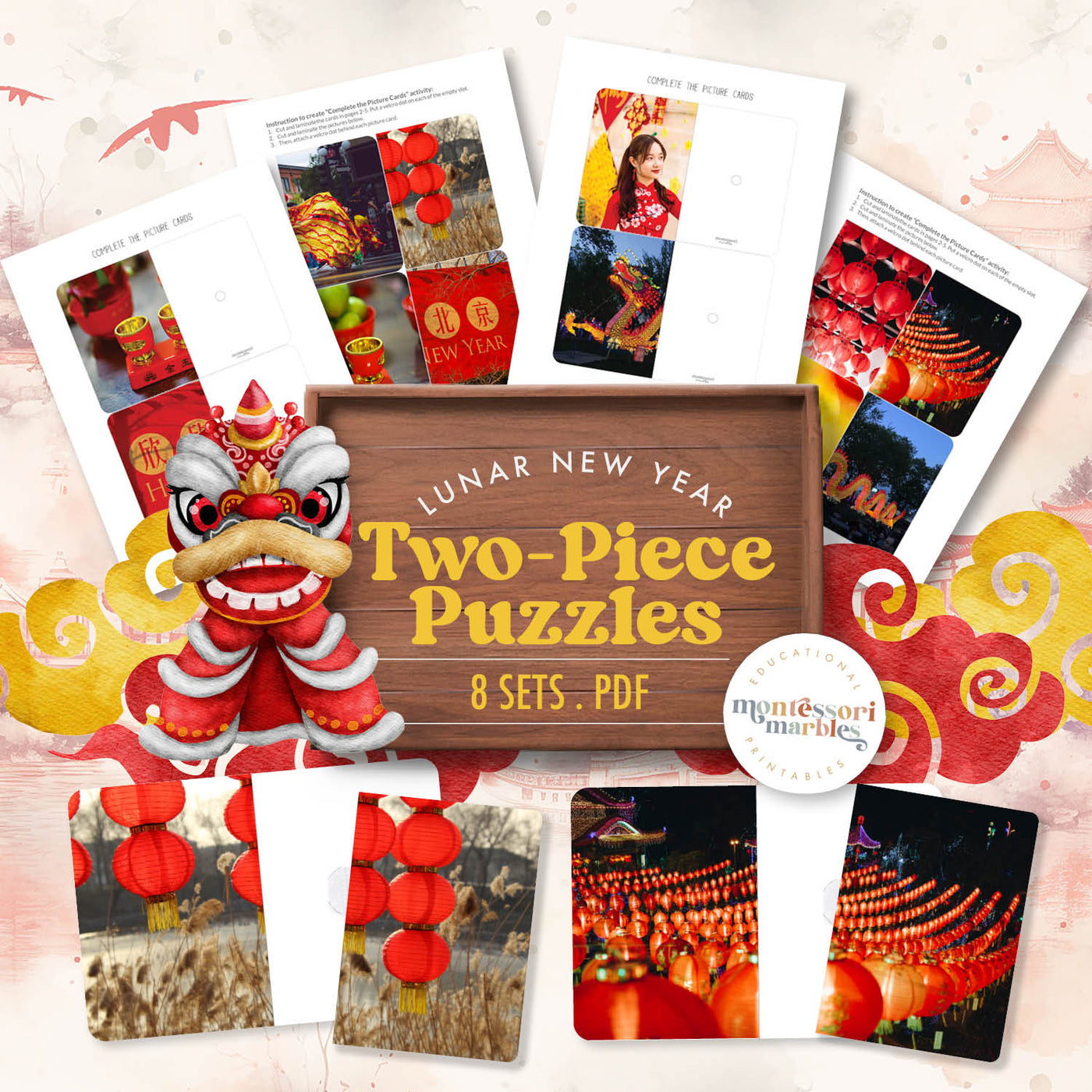 Lunar New Year Complete the Pictures | 8 Sets Chinese Culture Ages 3-6 ...