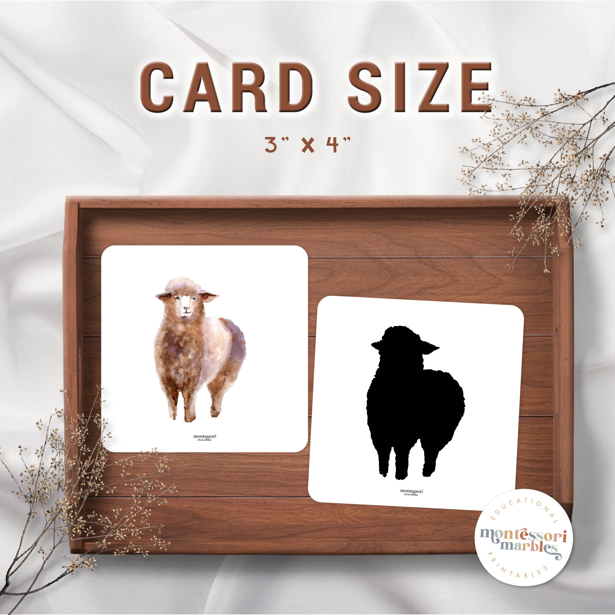 Farm Animals Shadow Matching | 10 Silhouette Cards Visual Game Ages 3-6 ...
