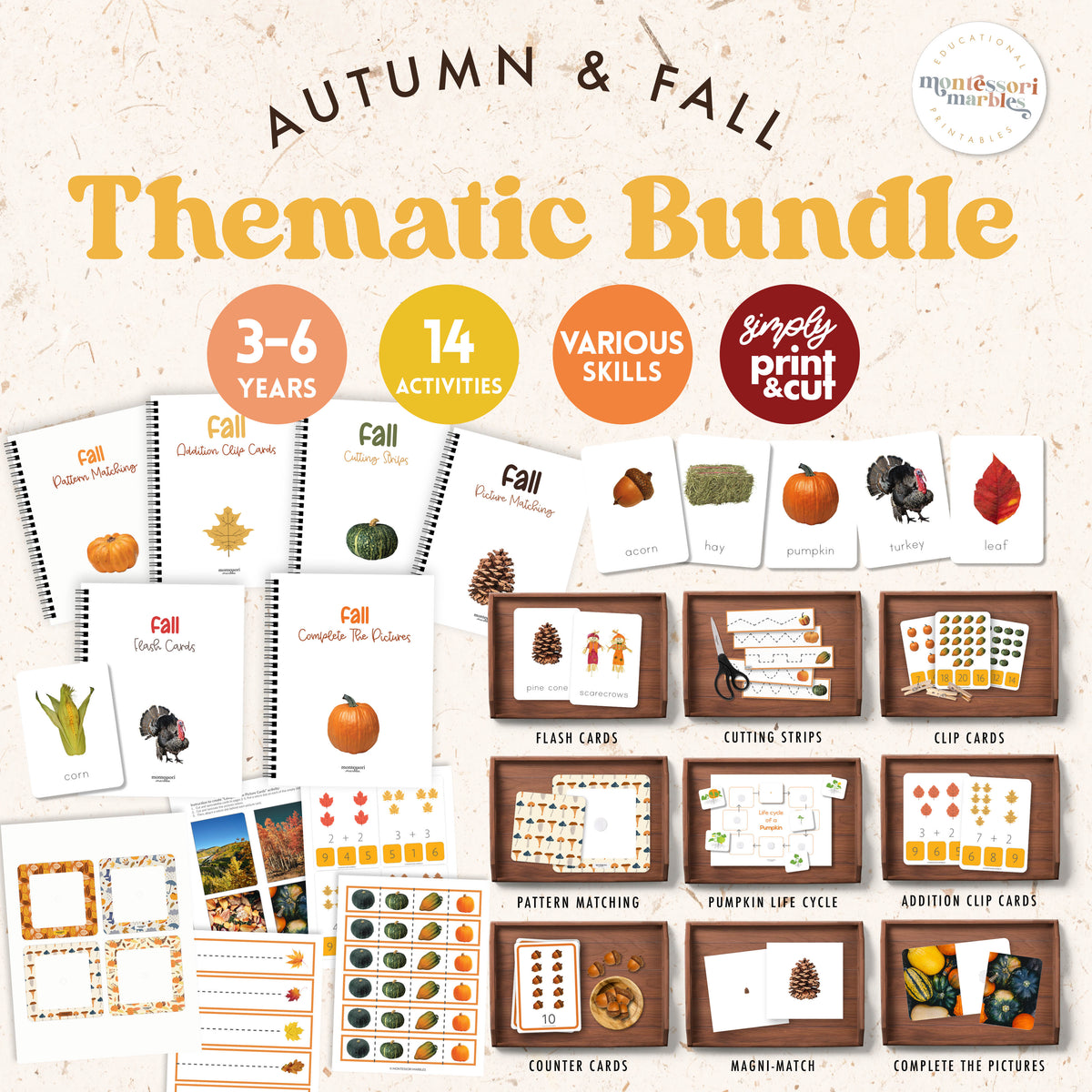 Fall Activity Bundle | Montessori Printable Learning Resources ...