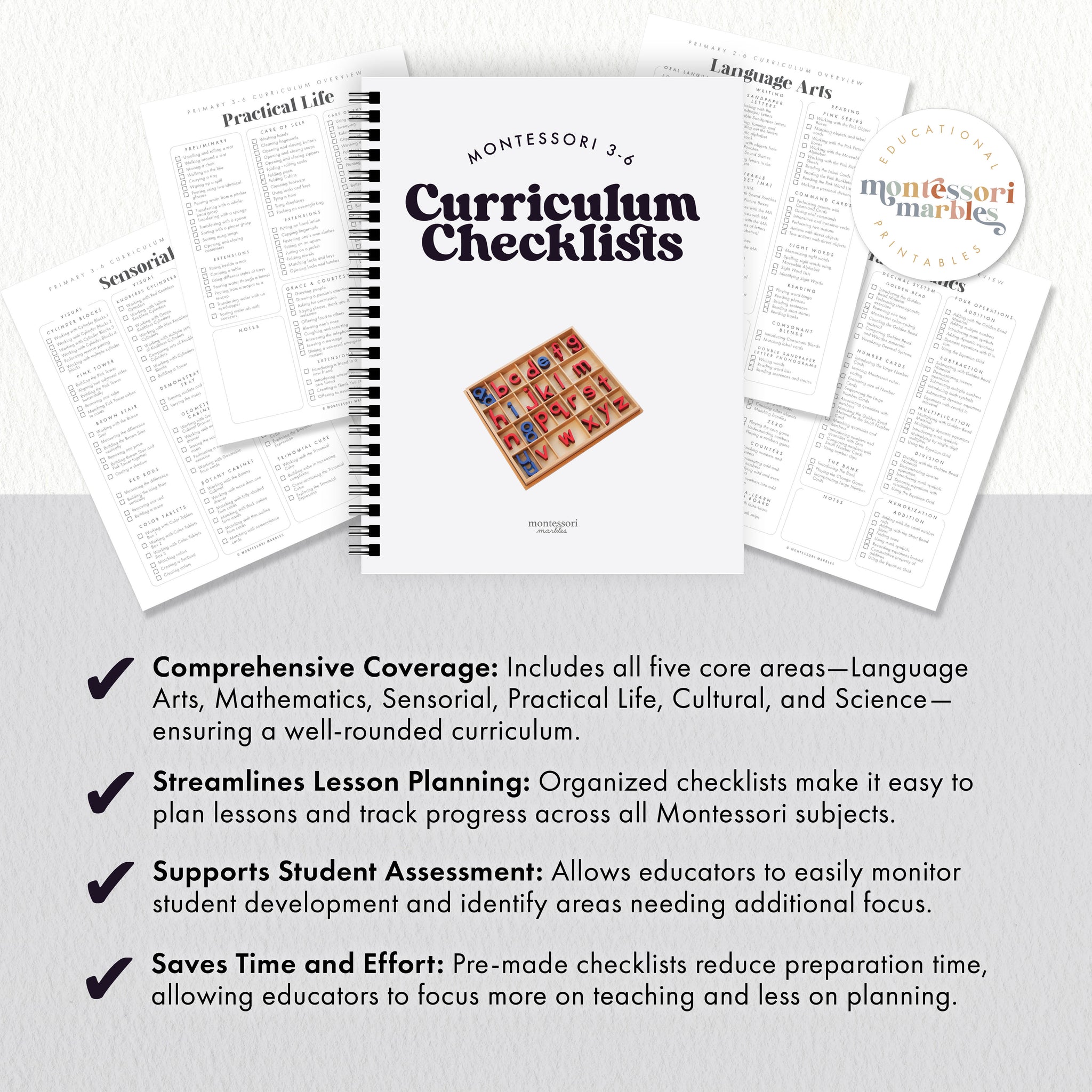 Montessori 3-6 Curriculum Checklists – Montessori Marbles