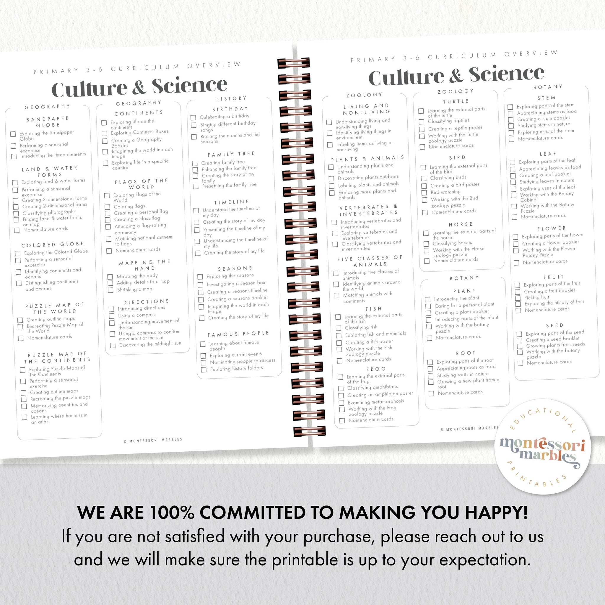 Montessori 3-6 Curriculum Checklists – Montessori Marbles