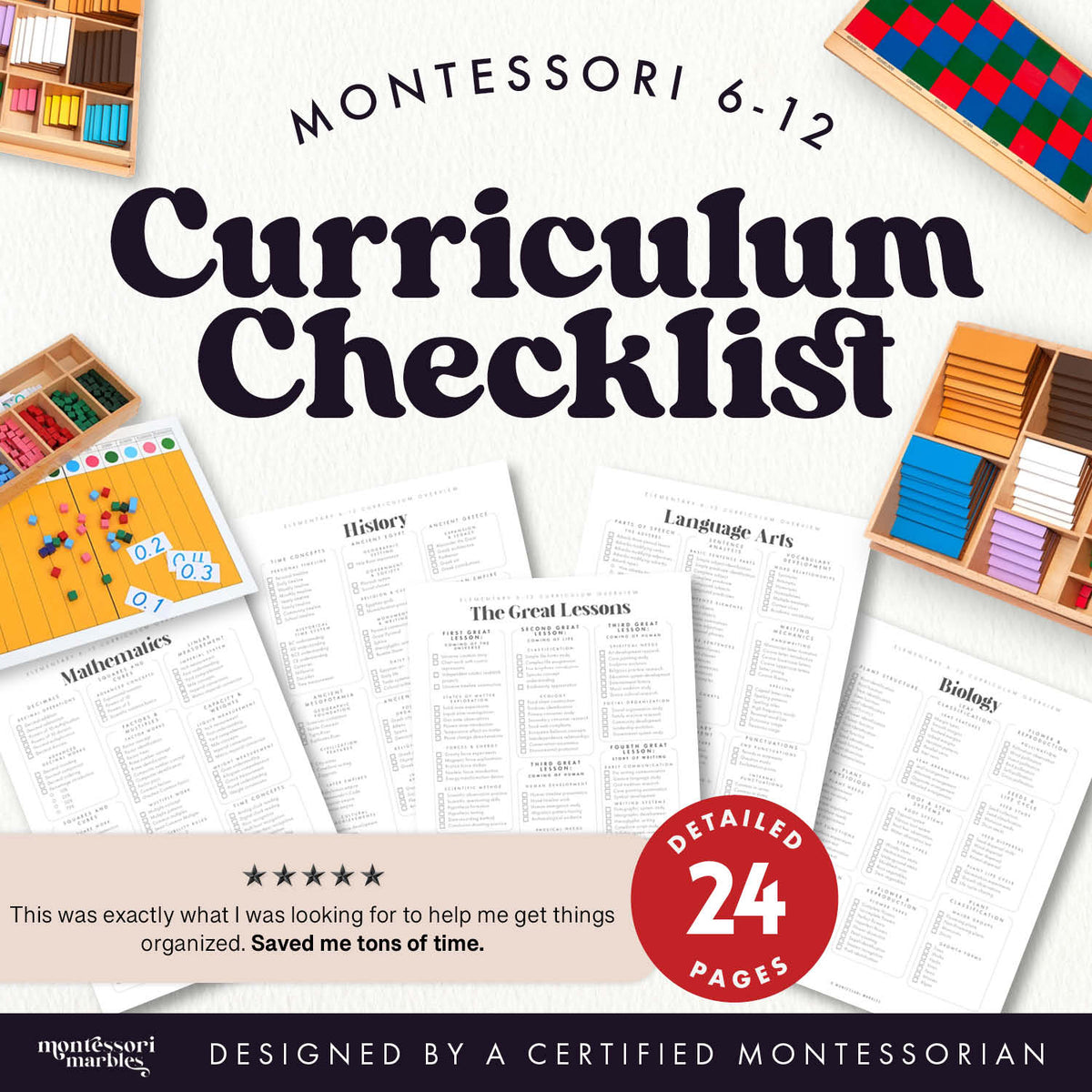 Montessori Elementary Curriculum | Ages 6-12 Checklist — Montessori Marbles