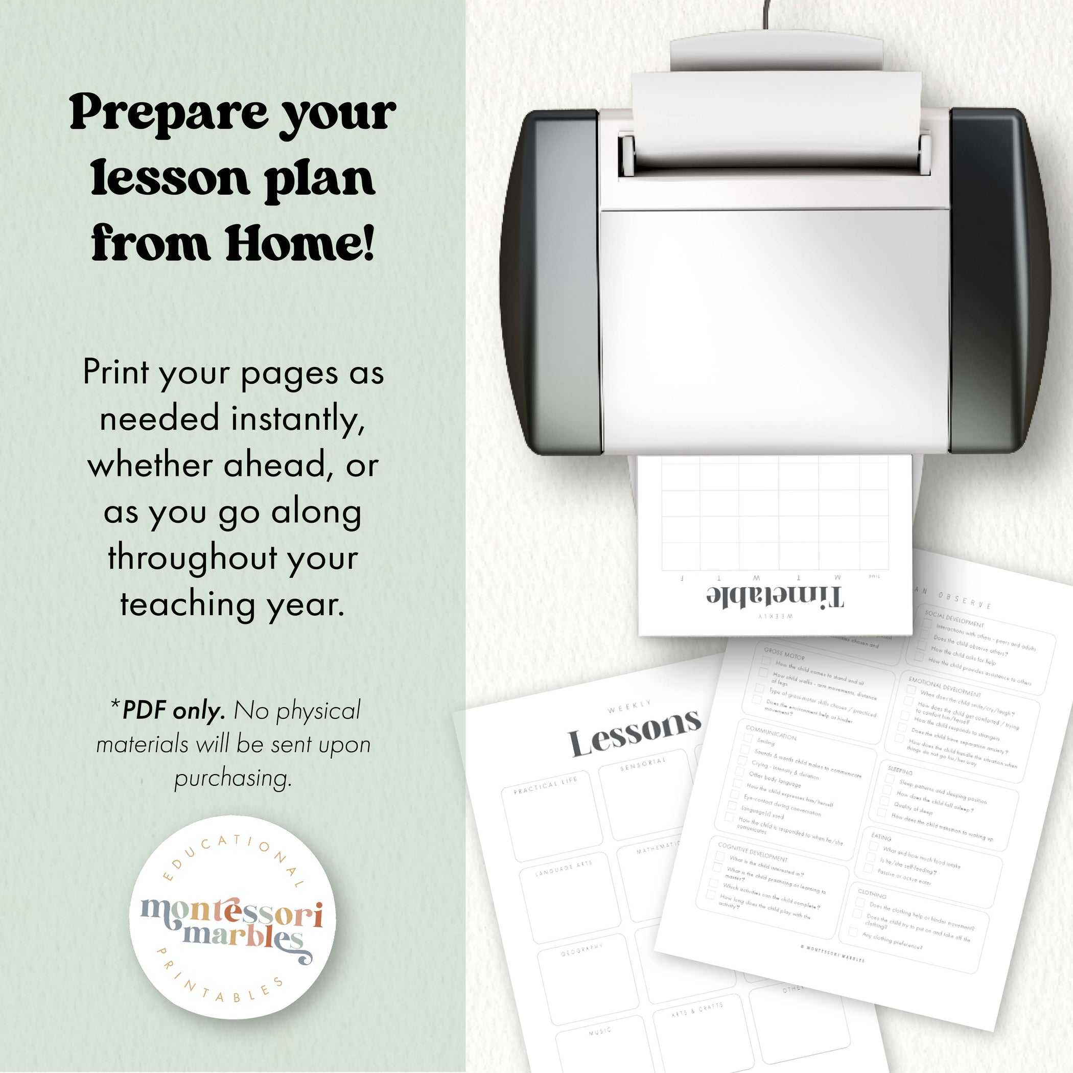 MONTESSORI TEACHER PLANNER JUL 2025 - DECEMBER 2026 — Montessori Marbles