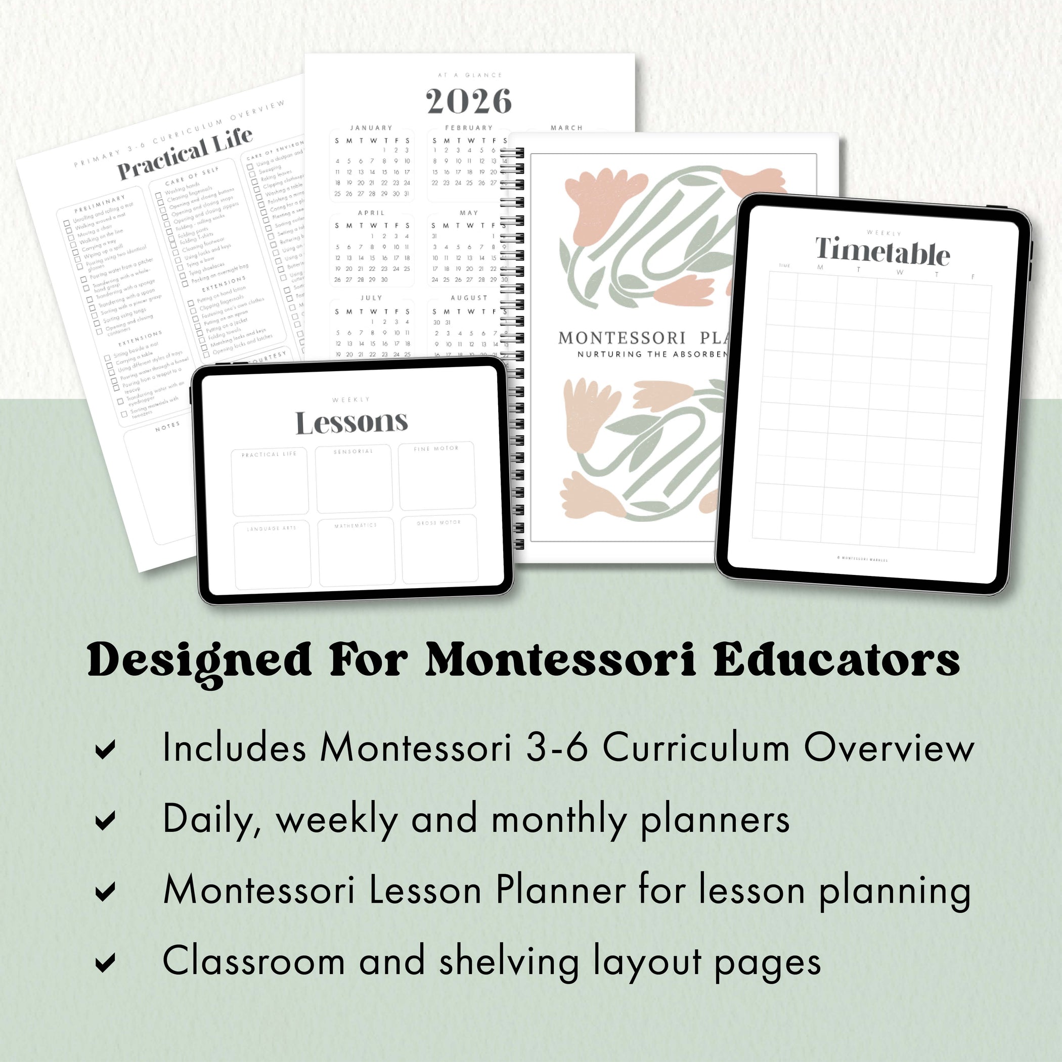 MONTESSORI TEACHER PLANNER JUL 2025 - DECEMBER 2026 — Montessori Marbles