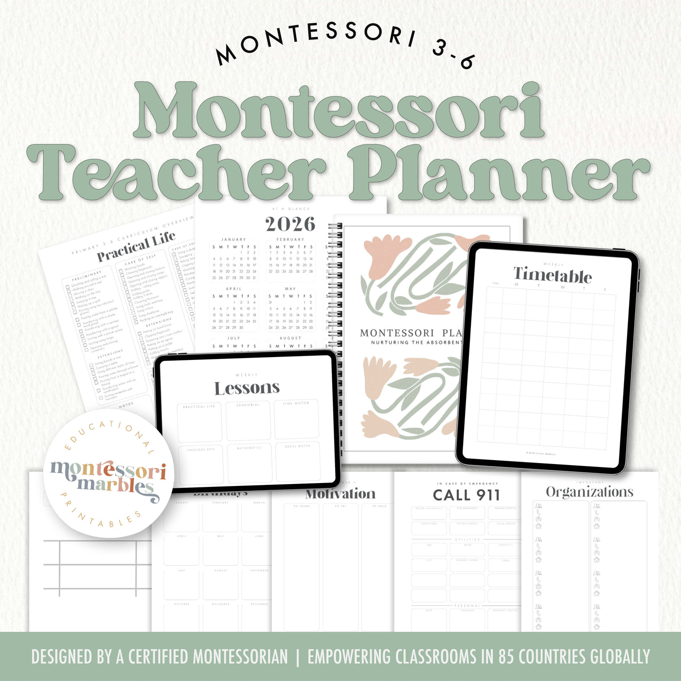 MONTESSORI TEACHER PLANNER JUL 2025 - DECEMBER 2026 — Montessori Marbles
