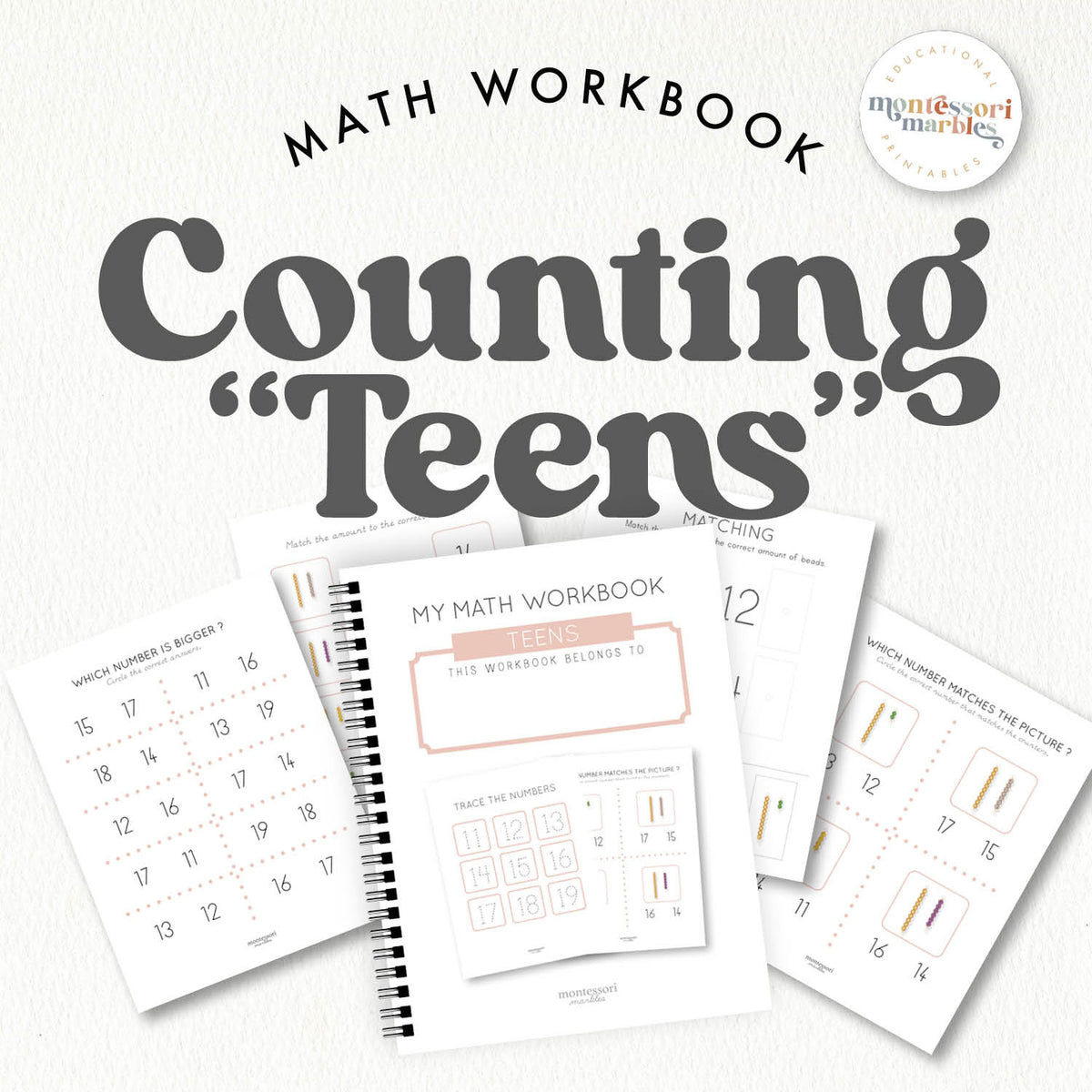 Montessori Teens Math Workbook | 23 Pages Numbers 11-19 Ages 4-6 PDF ...