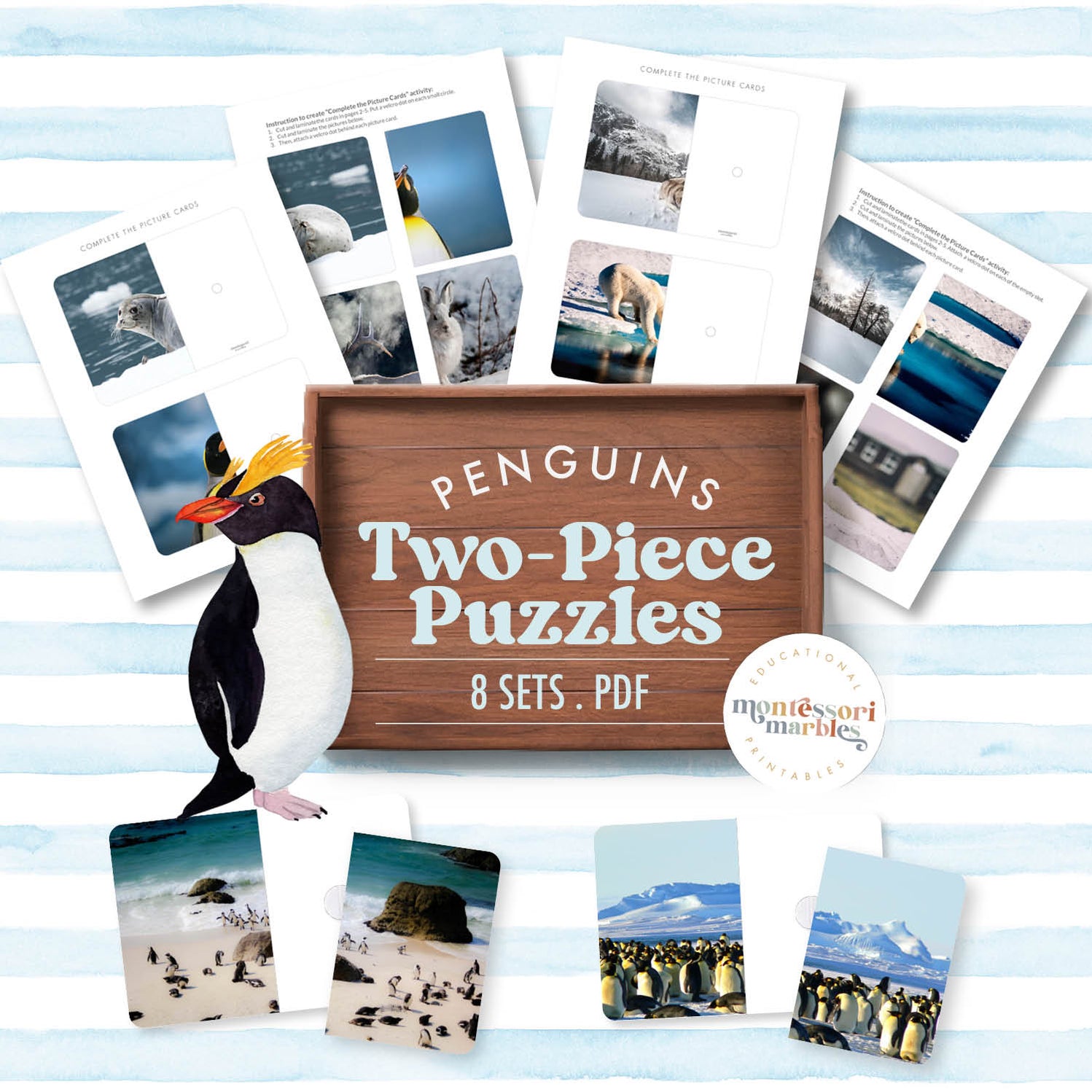 Penguins Complete the Pictures | 8 Sets Two-Piece Polar Ages 3-6 ...