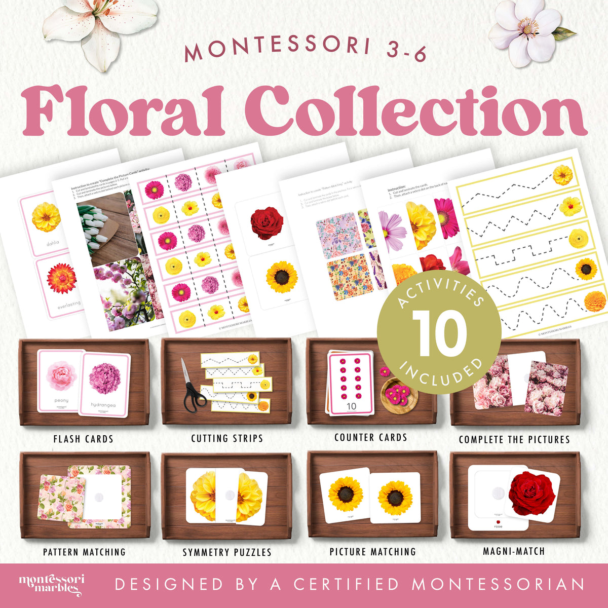 Spring Flowers Activity Bundle | Montessori Printable Learning ...