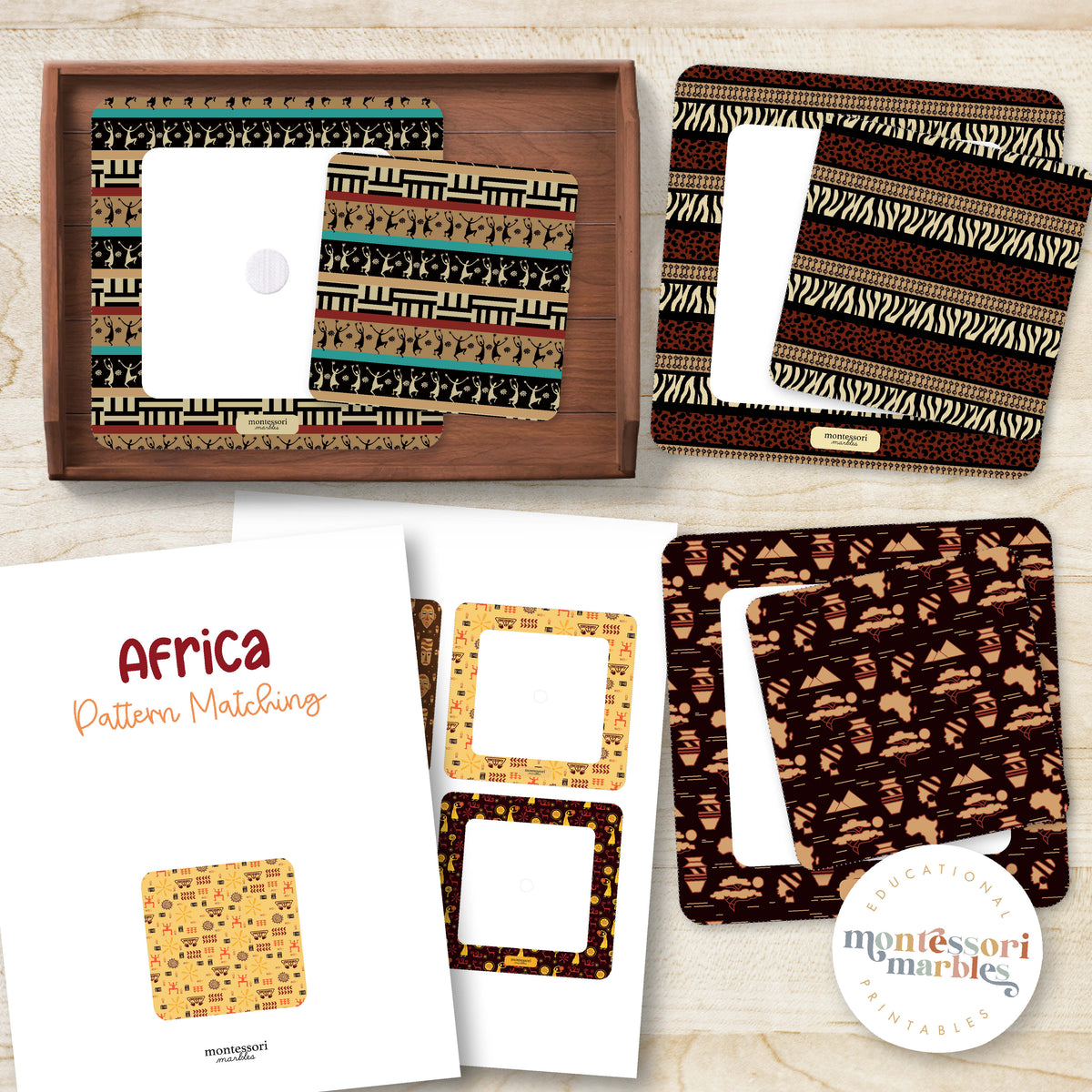 African Pattern Matching | Montessori Inspired Printable Resources ...