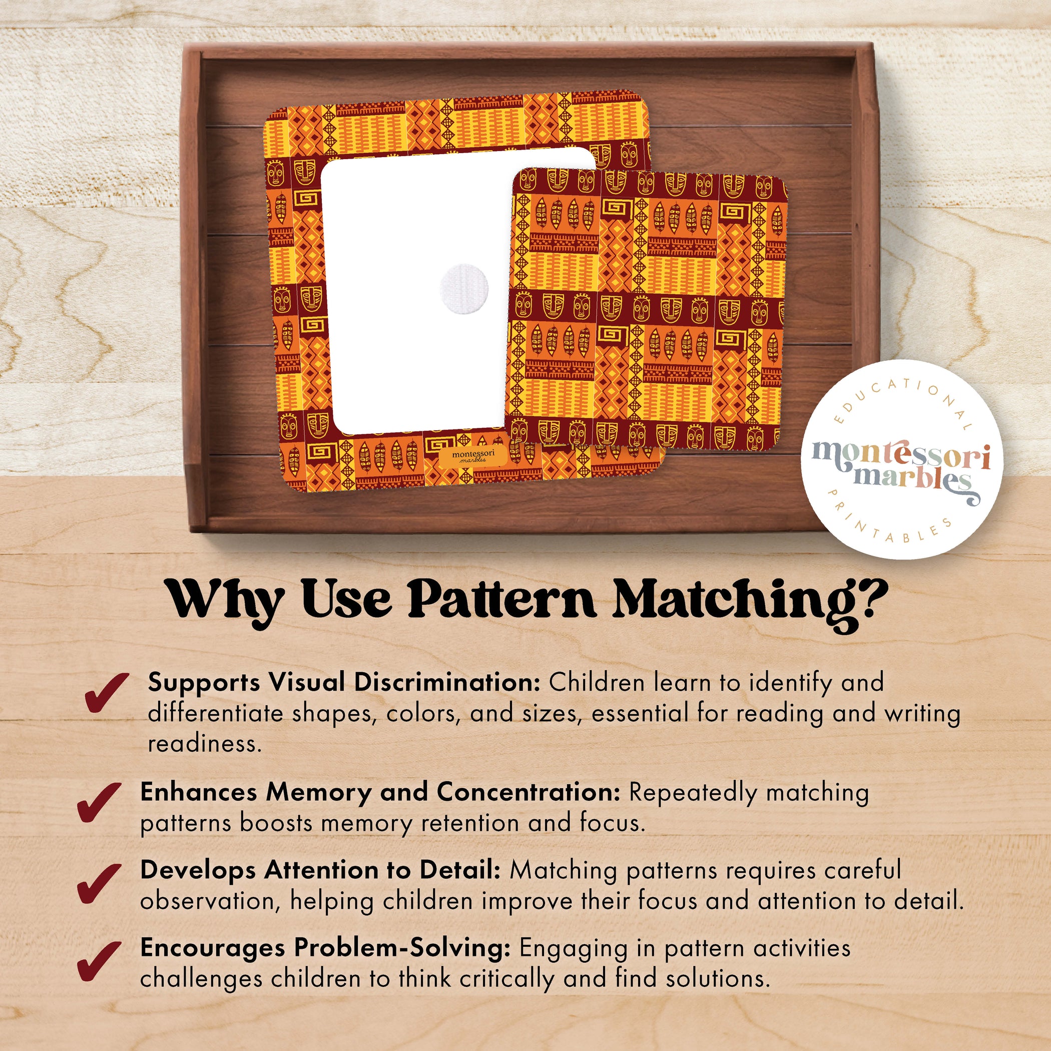 African Pattern Matching Cards | Folk Art Visual Skills Ages 4-7 ...