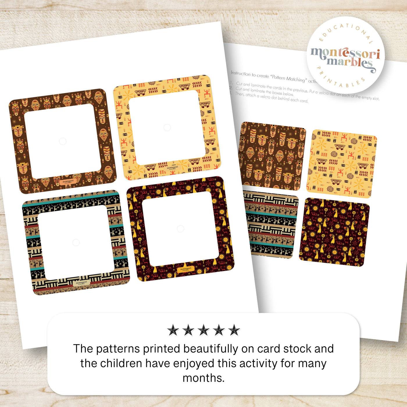 African Pattern Matching Cards | Folk Art Visual Skills Ages 4-7 ...