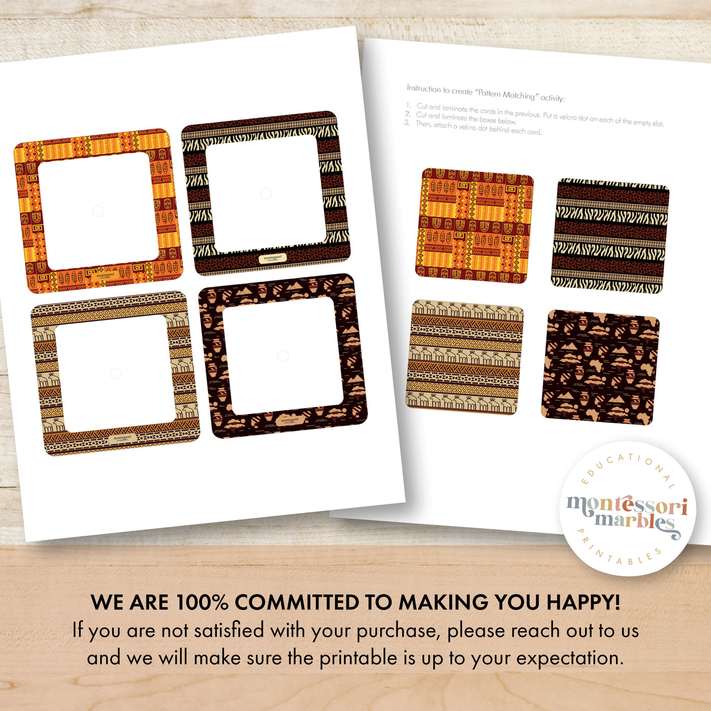 African Pattern Matching Cards | Folk Art Visual Skills Ages 4-7 ...