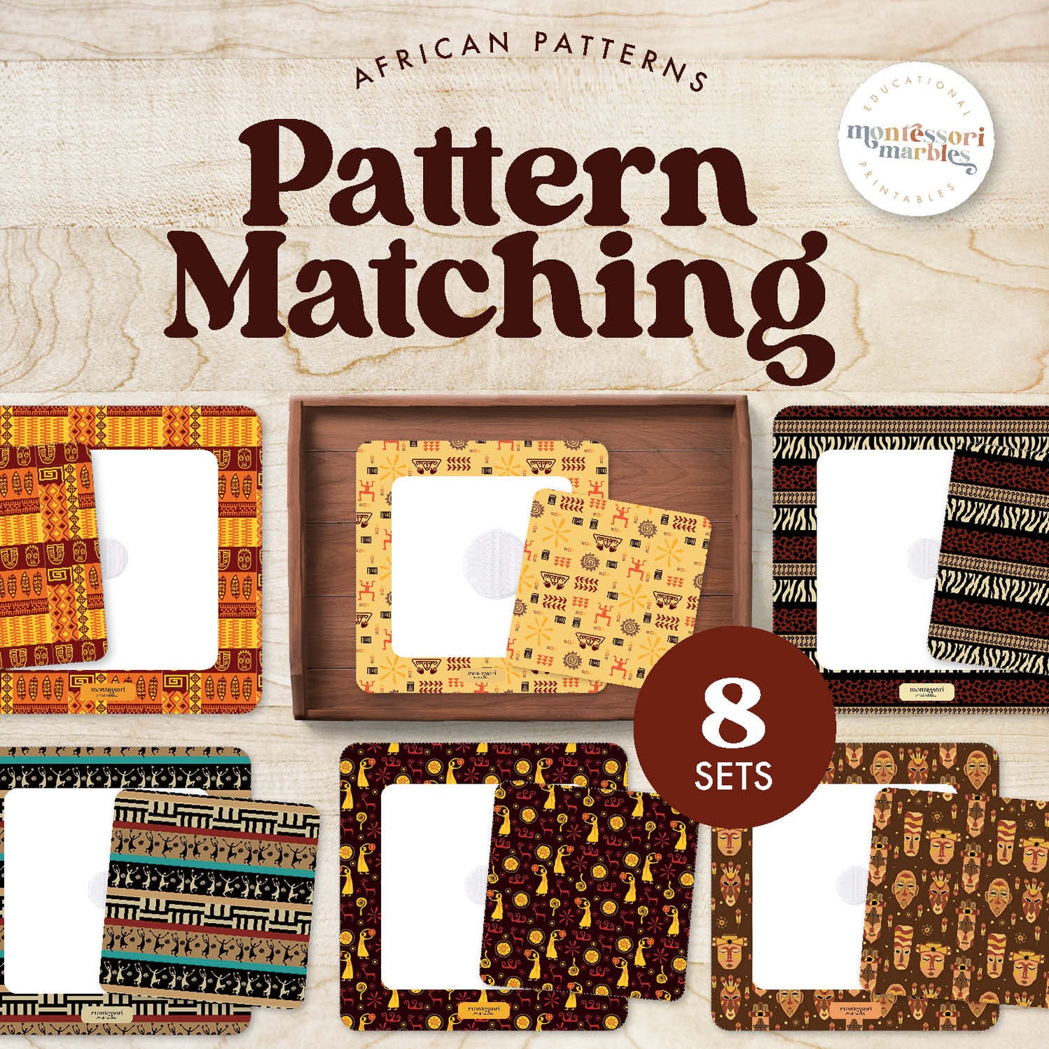African Pattern Matching Cards | Folk Art Visual Skills Ages 4-7 ...