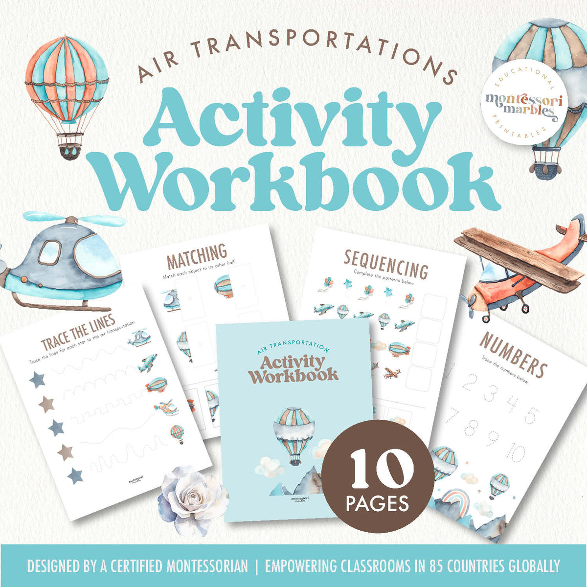 Air Transportation Workbook | Airplanes Activities Ages 3-6 ...
