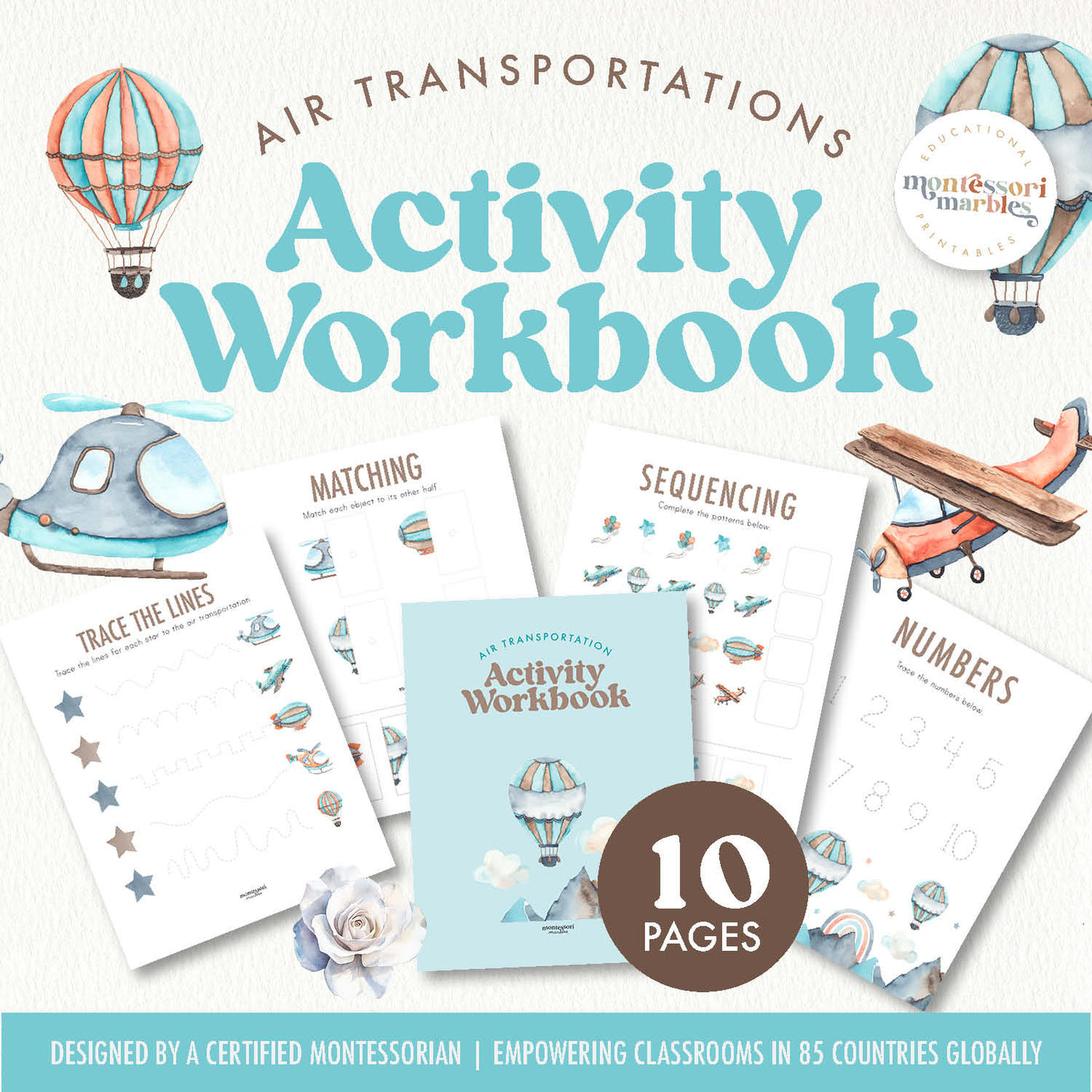 Air Transportation Workbook | Airplanes Activities Ages 3-6 ...