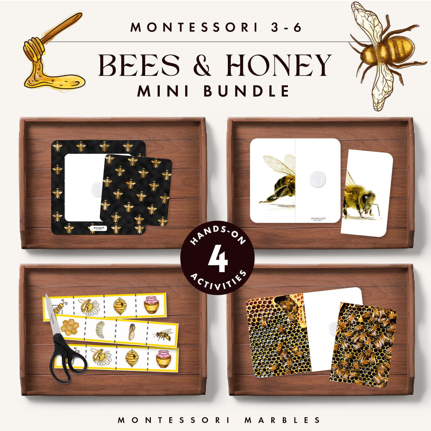 Bee Honey Mini Bundle | 4 Printables Spring Science Ages 2-6 Insects ...