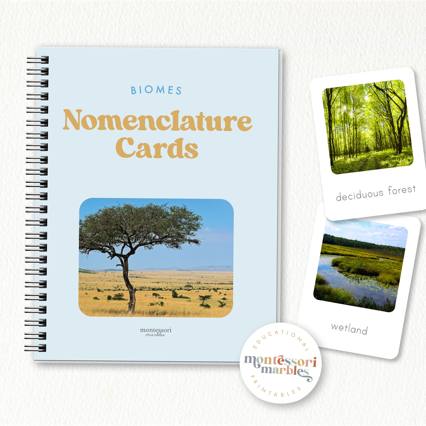 Biomes Nomenclature Cards — Montessori Marbles