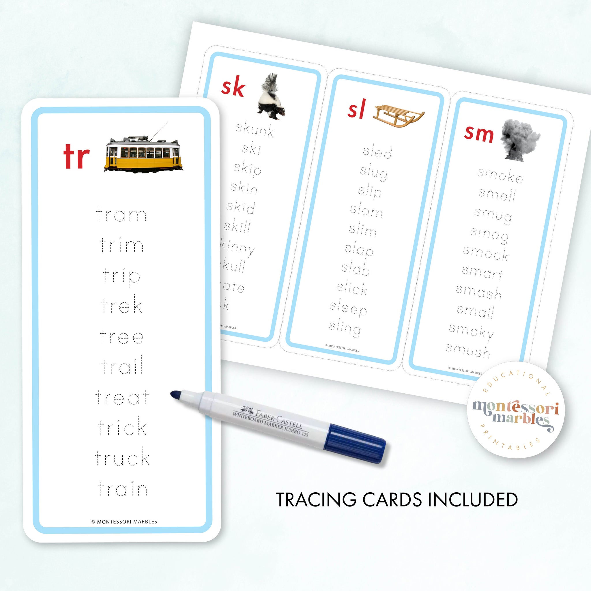 Montessori Blue Series Word Lists for Beginning Blends — Montessori Marbles