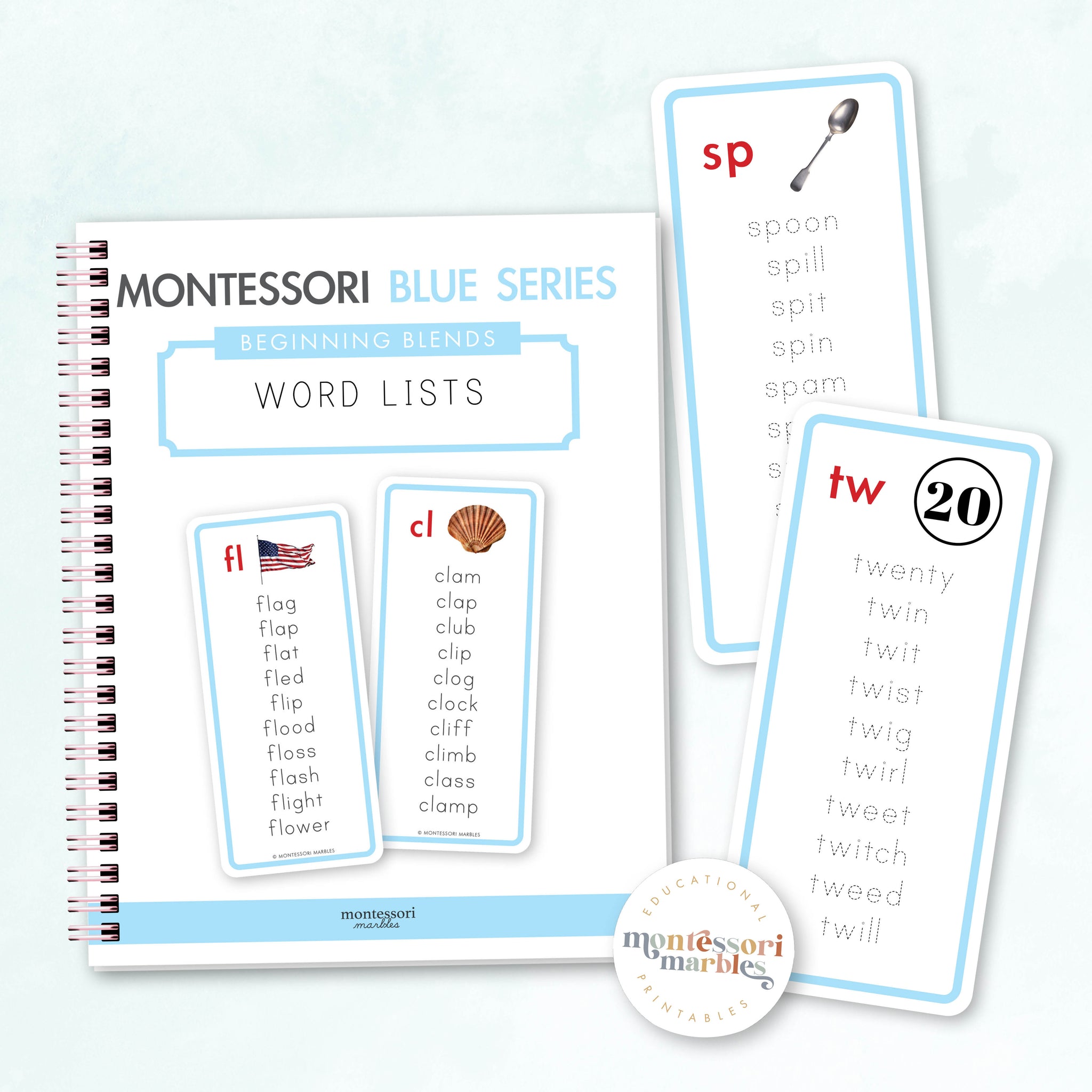 Montessori Blue Series Word Lists for Beginning Blends — Montessori Marbles
