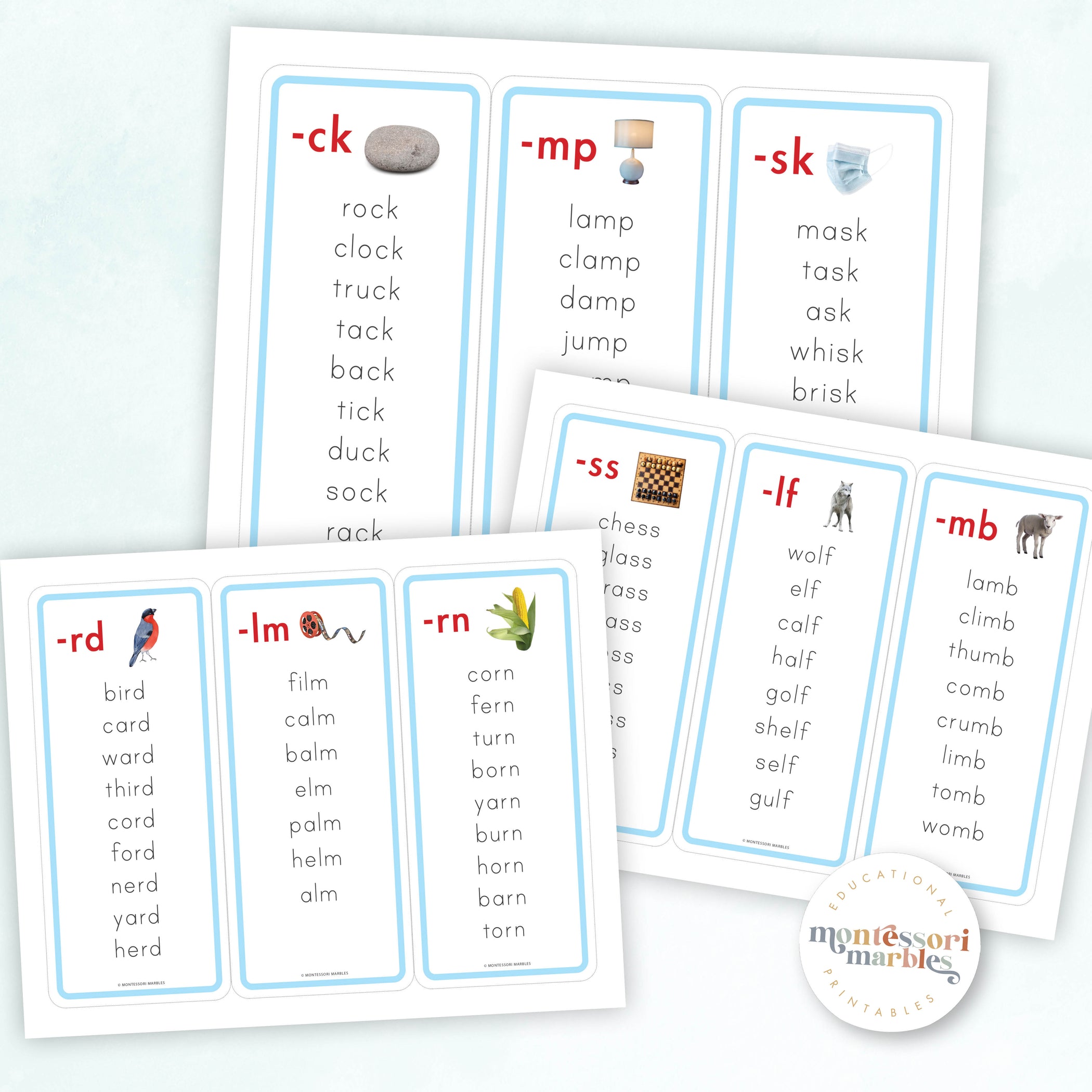 Ending Blends Word Lists | Phonics for Ages 5-7 — Montessori Marbles