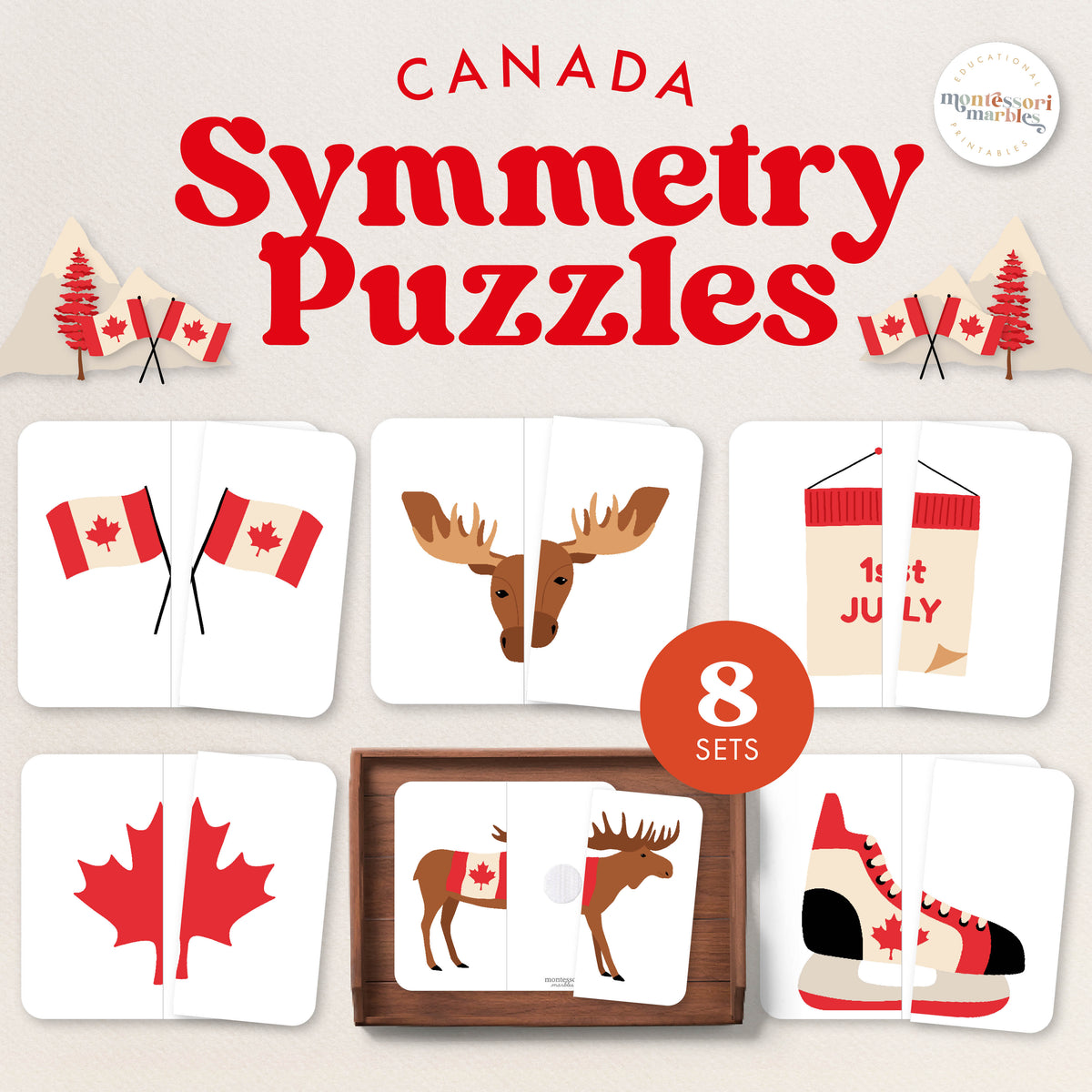 Canada Symmetry Puzzles | Montessori Inspired Printable — Montessori ...