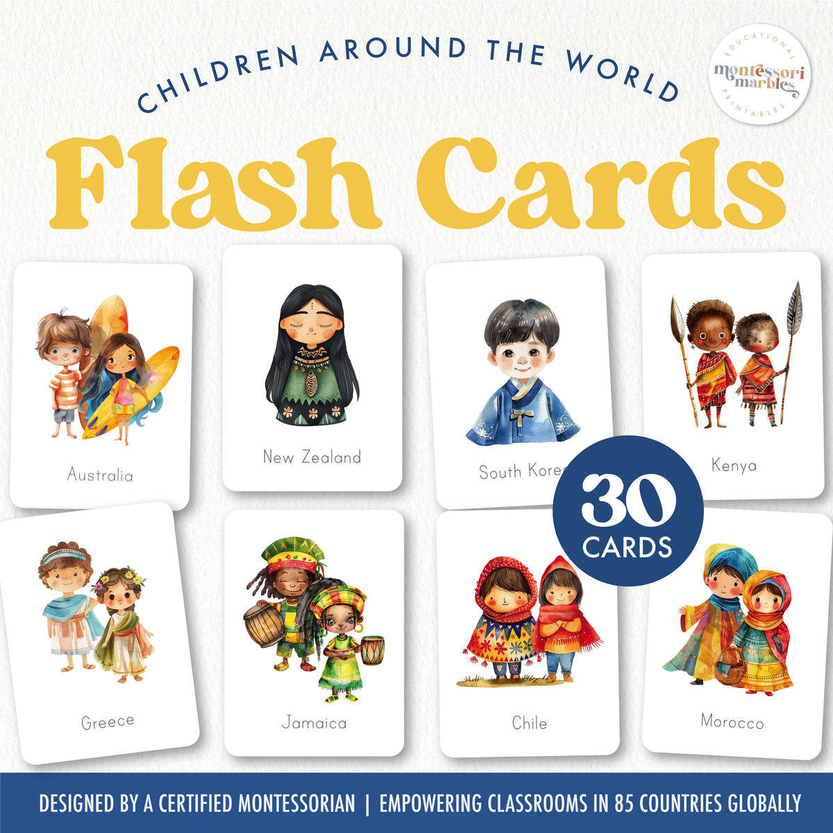 Children Around The World Flash Cards | Montessori Inspired Printable ...