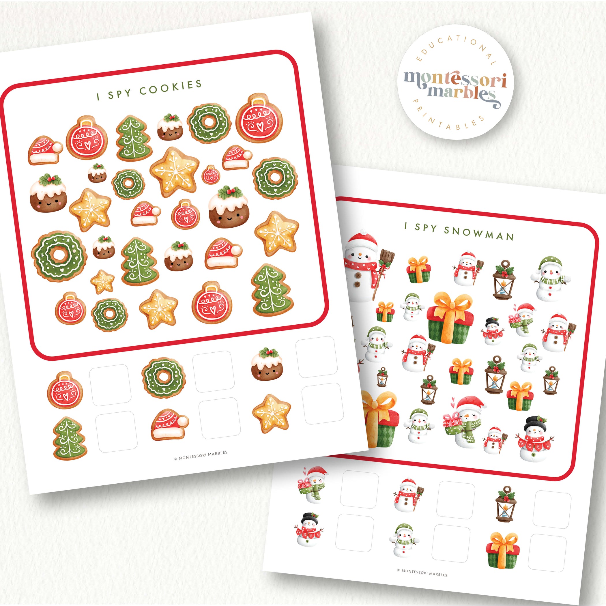 Christmas I Spy Activity | Holiday Counting Worksheets Ages 3-6 PDF ...