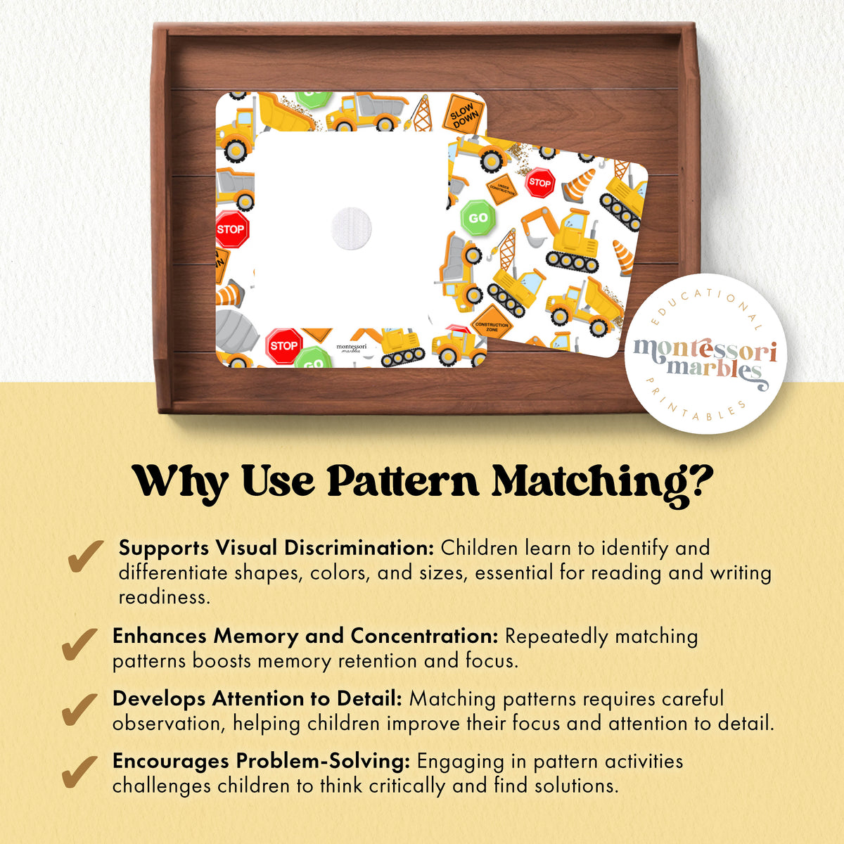 Fall Pattern Matching Puzzle | Montessori Inspired Visual Activity ...