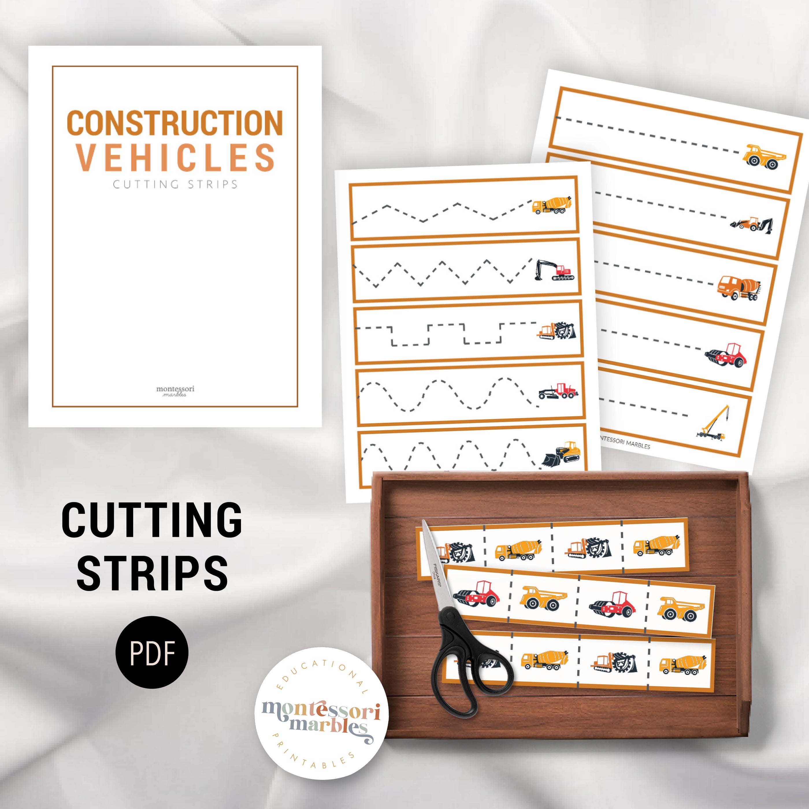 Construction Mini Bundle | 4 Activities Cutting Matching Puzzles 3-5 ...