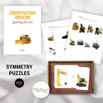 Construction Mini Bundle | 4 Activities Cutting Matching Puzzles 3-5 ...