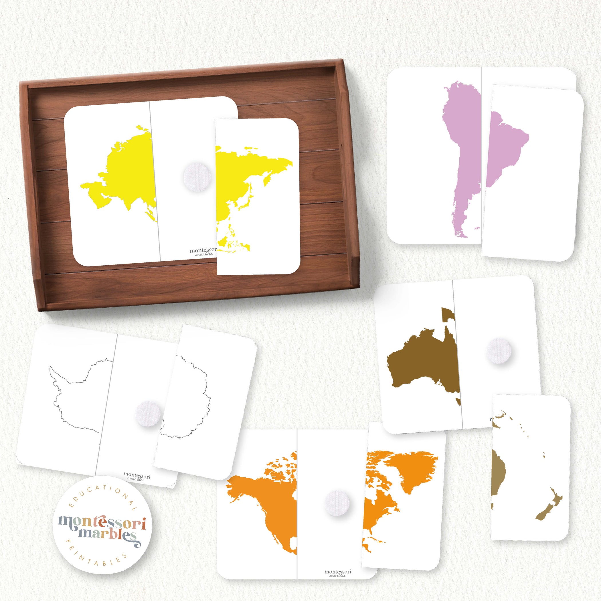 Continents Two-Piece Puzzles | 8 Geography Matching Activity Ages 3-6 ...