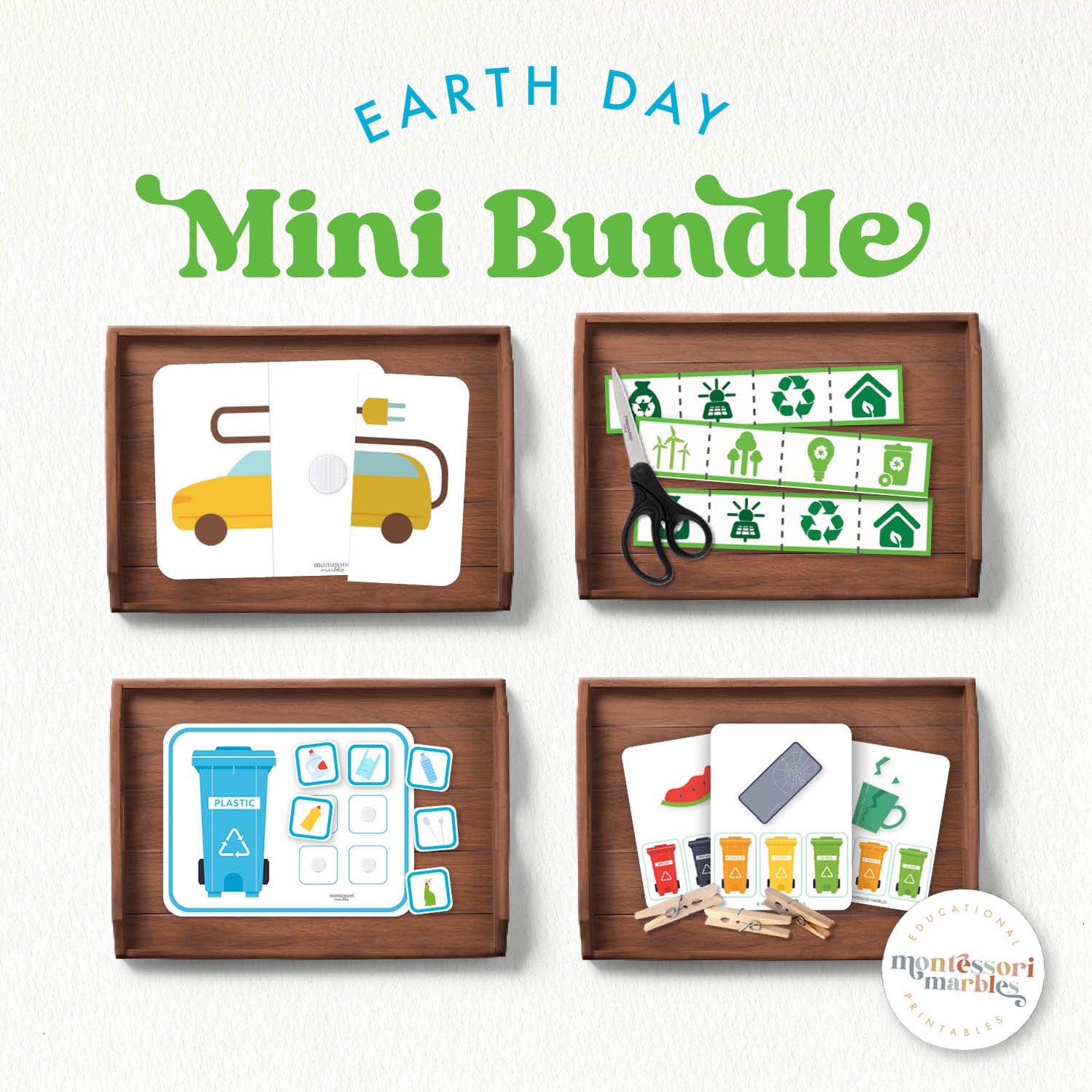 EARTH DAY Mini Bundle | Montessori Inspired Printable for Kindergarten ...