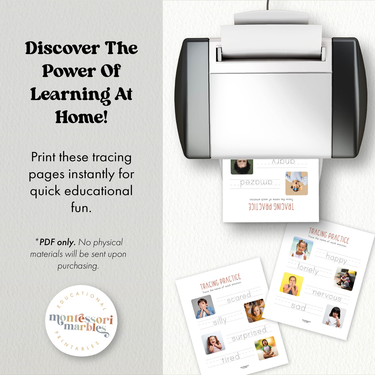 Emotions Tracing Pages | Montessori Inspired Printable Activity ...