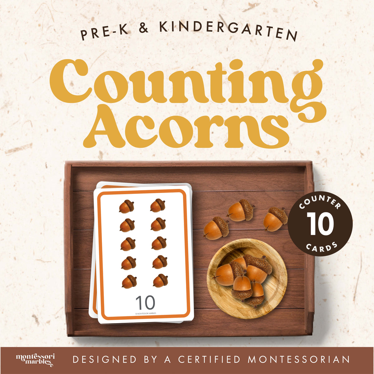 Acorn Counting Cards | Numbers 1-10 Preschool Math Ages 3-5 ...