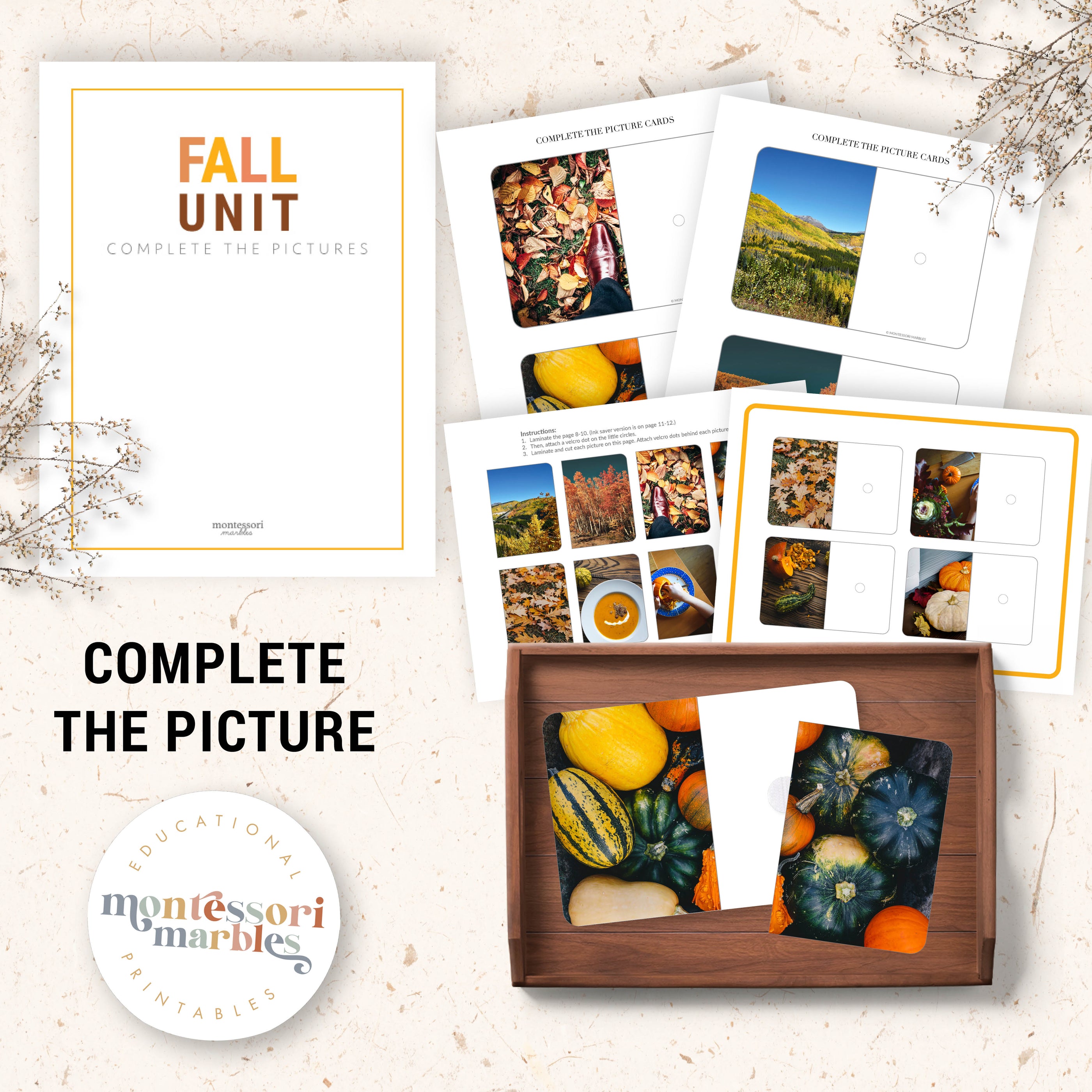Fall Mini Bundle | 4 Autumn Activities Cutting Matching Ages 2-5 PDF ...