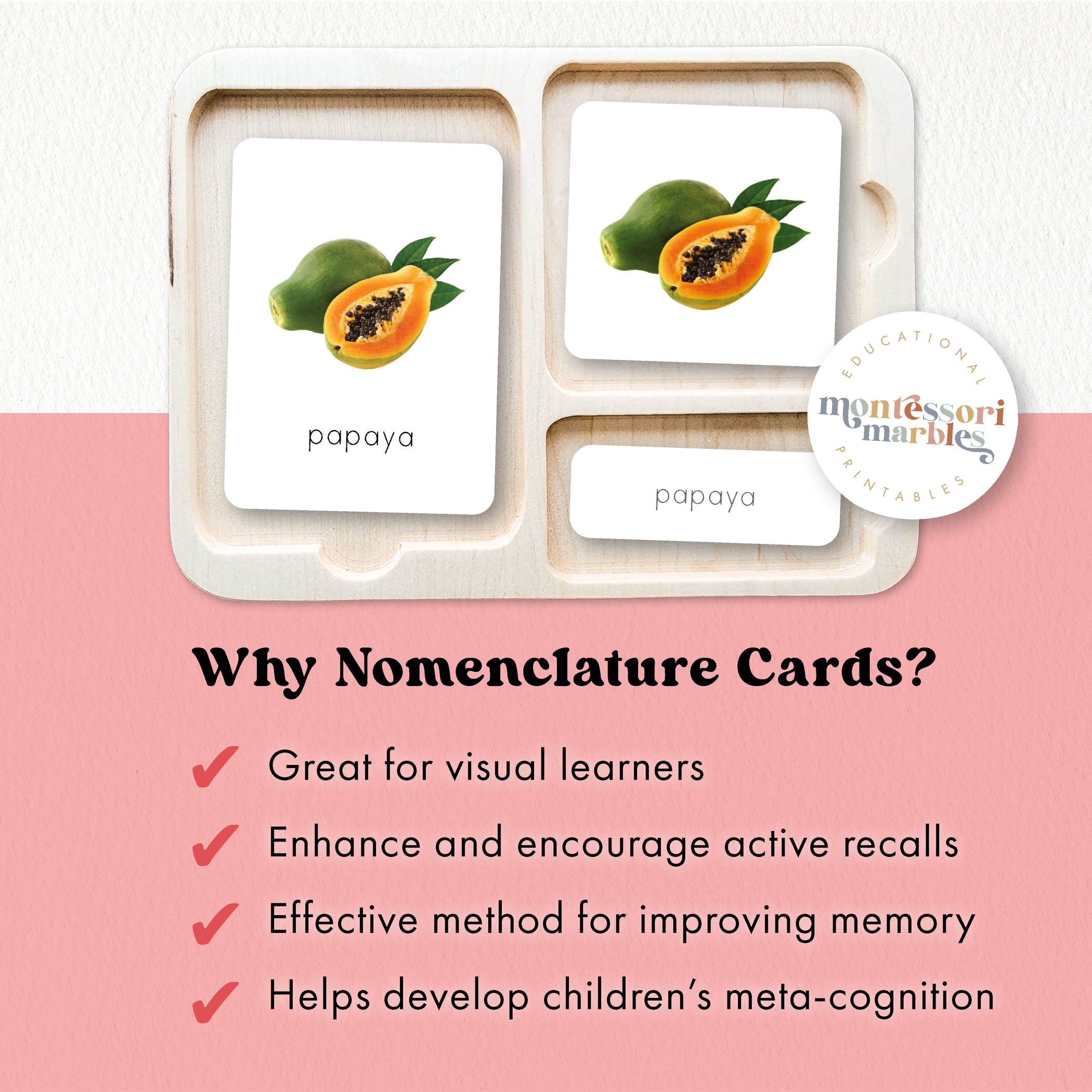 Fruits Nomenclature Cards | 32 3-Part Healthy Food Vocabulary Ages 2-6 ...